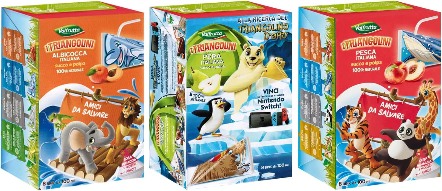 Valfrutta Mix Triangolini Succhi di Frutta per Bambini al gusto di ...