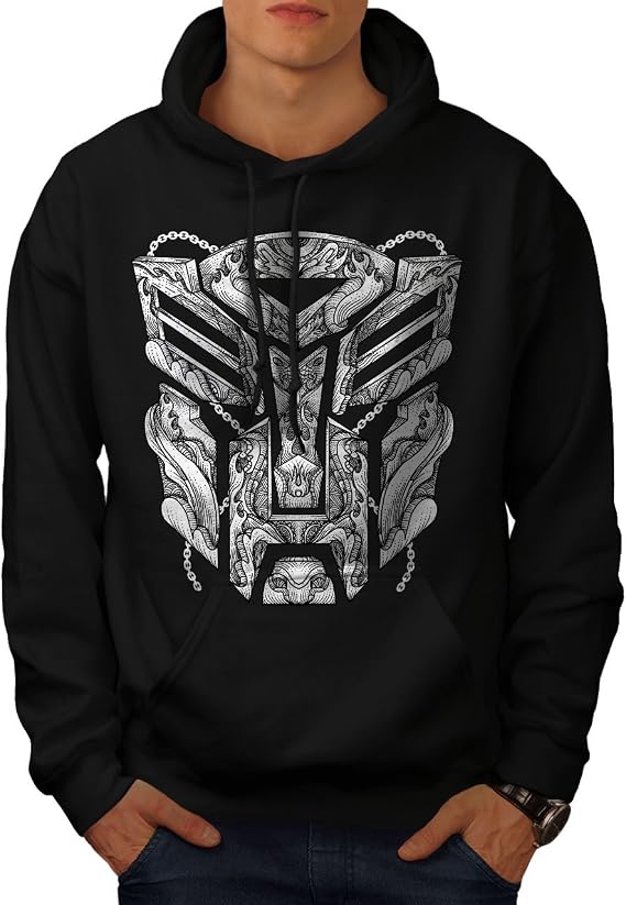 Wellcoda Autobot Logo Mens Hoodie, Robot Movie Casual Hooded Sweatshirt ...