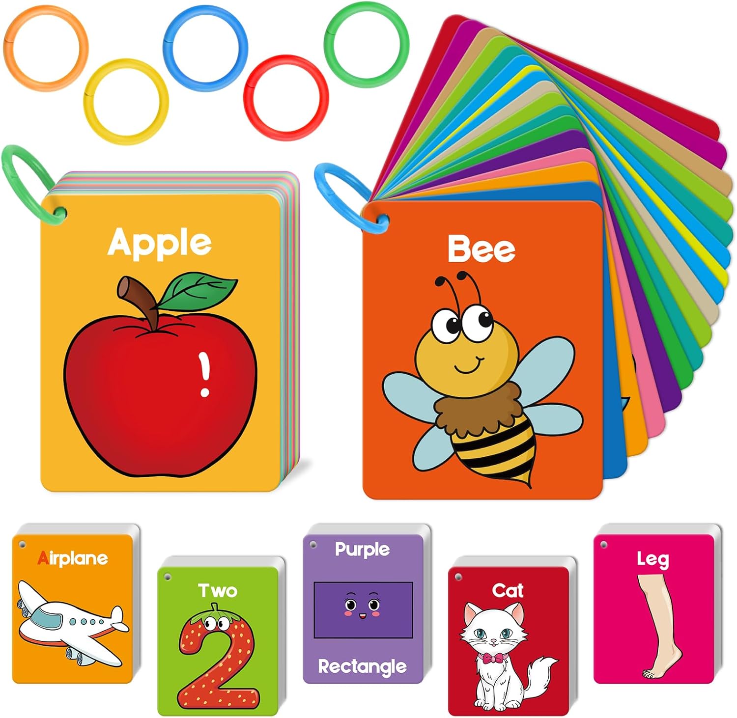 Amazon.com: Torlam Toddler Flash Cards Baby Cognitive Flashcards for ...