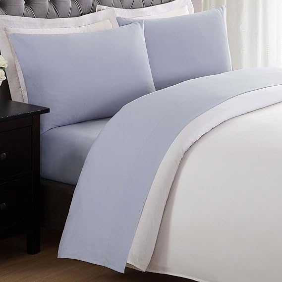 Amazon.com: My World Solid Sheet Sets Lavender Polyester 3-Piece Twin ...