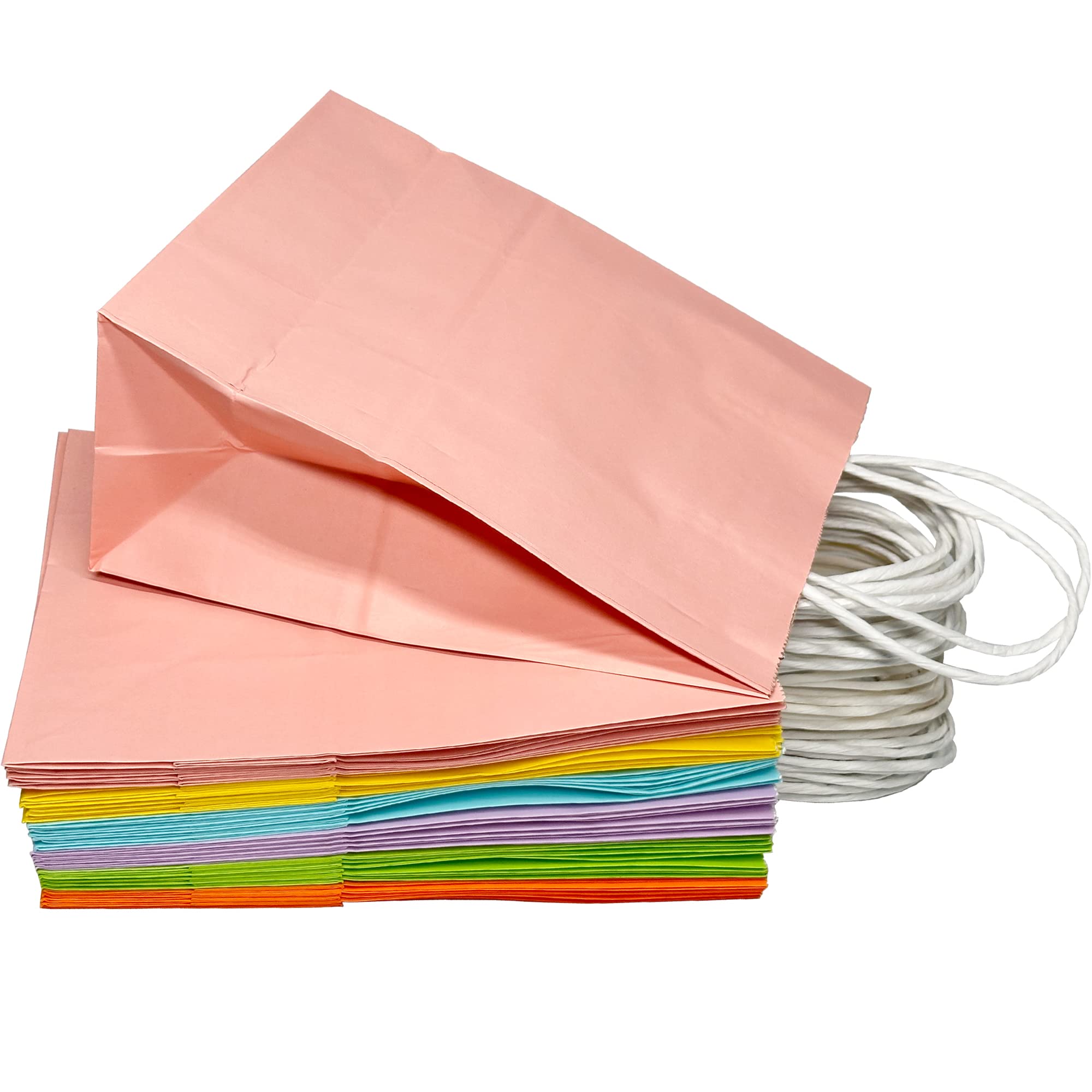 30 Pcs Kraft Paper Gift Wrap Bags Party Favor Bags with Handle 6 Colors ...