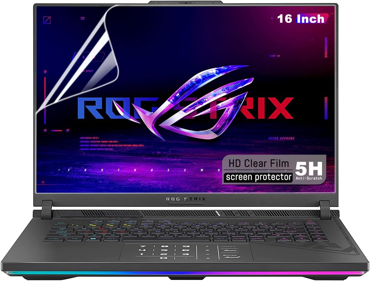 Amazon.com: UUONDO 2 Pack HD Crystal Clear Screen Protector for 2023 16 inch ASUS ROG Strix G16 ...