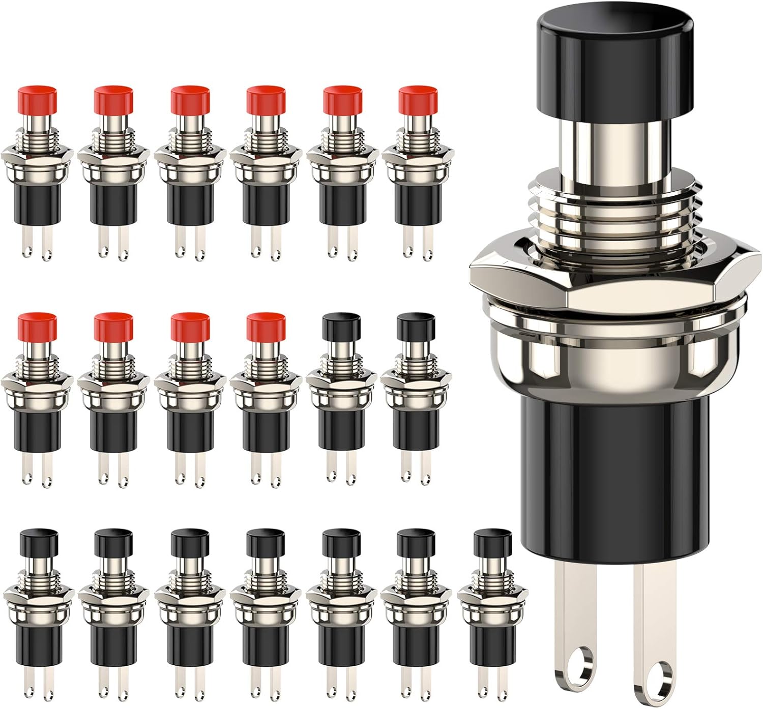 DIYhz Momentary Push Button Switch, 1A 250VAC SPST Mini Pushbutton ...