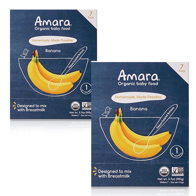 Amazon.com: Amara Organic Baby Food | Banana | Baby Cereal to Mix With ...