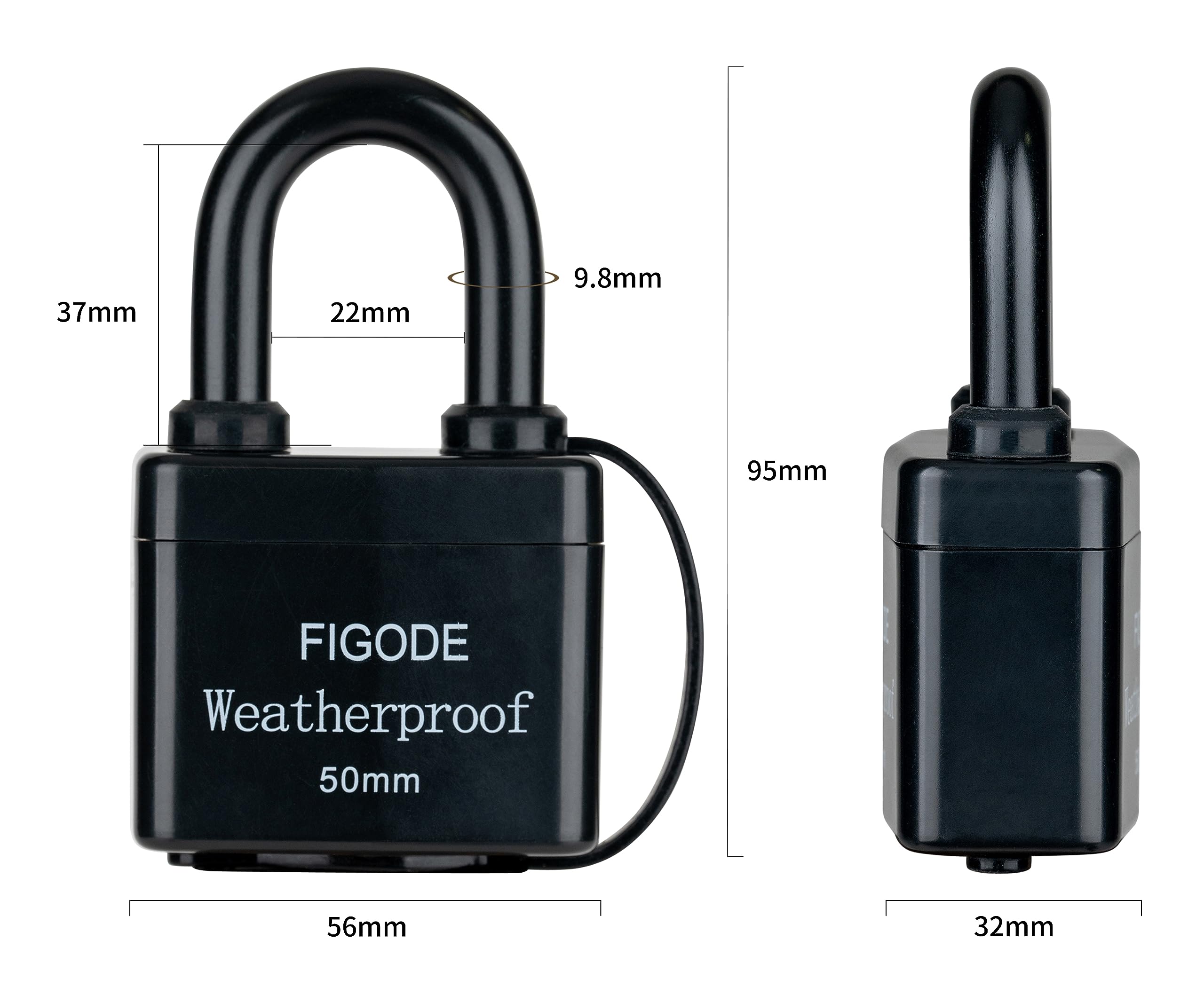 Snapklik.com : FIGODE Outdoor Waterproof Padlocks, Covered Heavy Duty ...