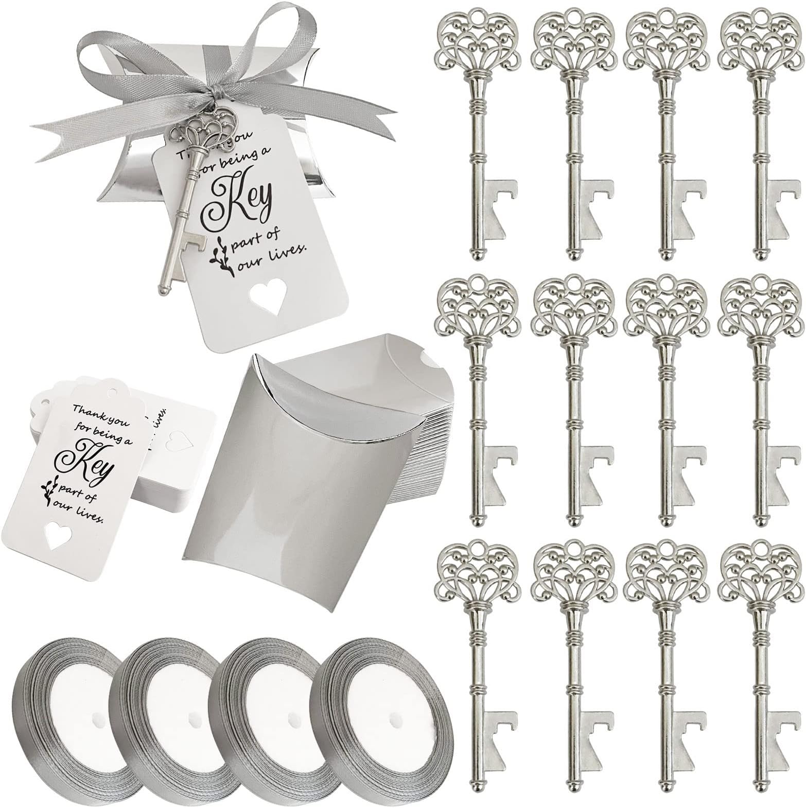 Amazon.com: 100 Pcs Wedding Favors Key Bottle Opener Wedding Bridal ...