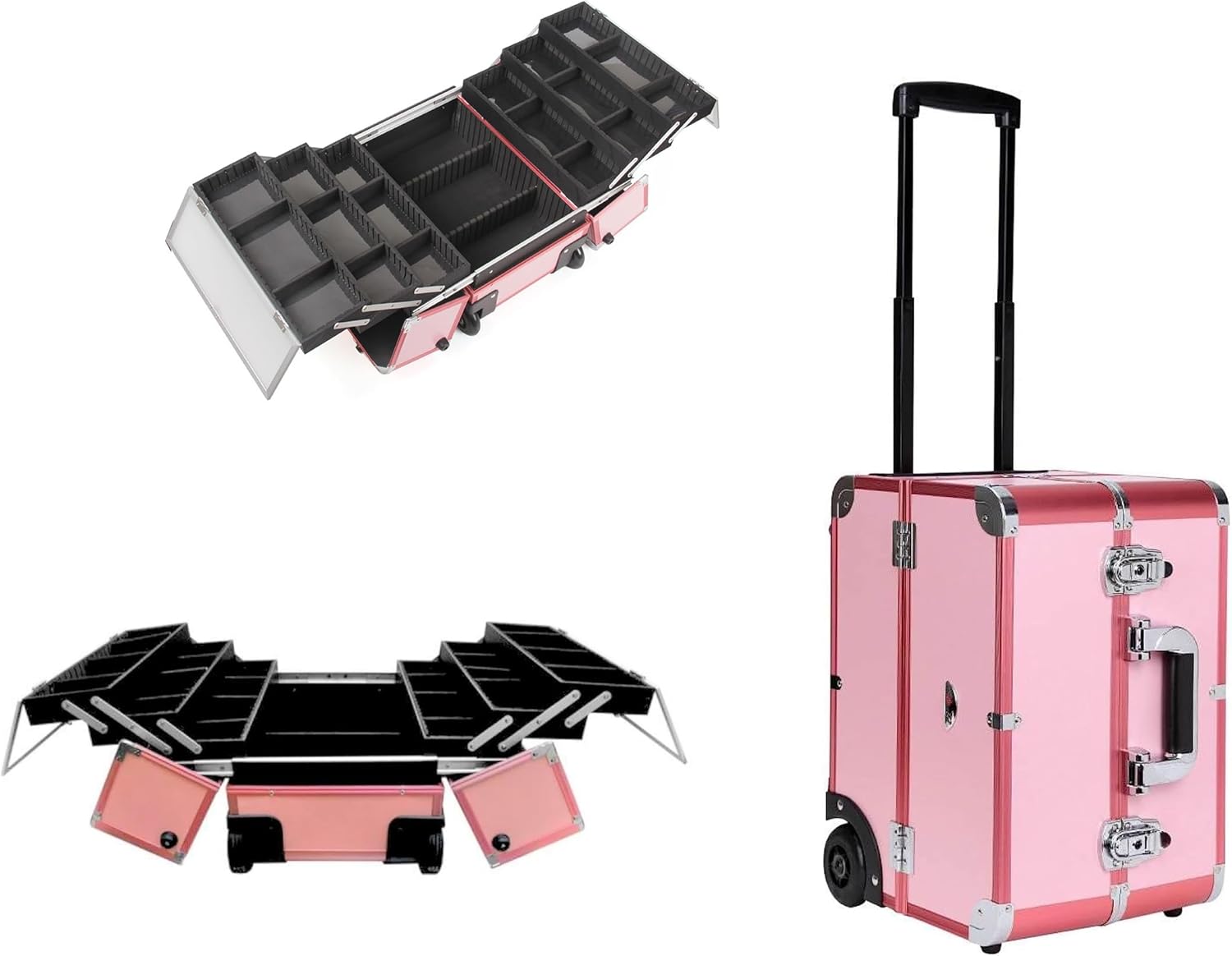 Amazon.com: SORISE Makeup Train Case Professional Adjustable - 6 Trays ...