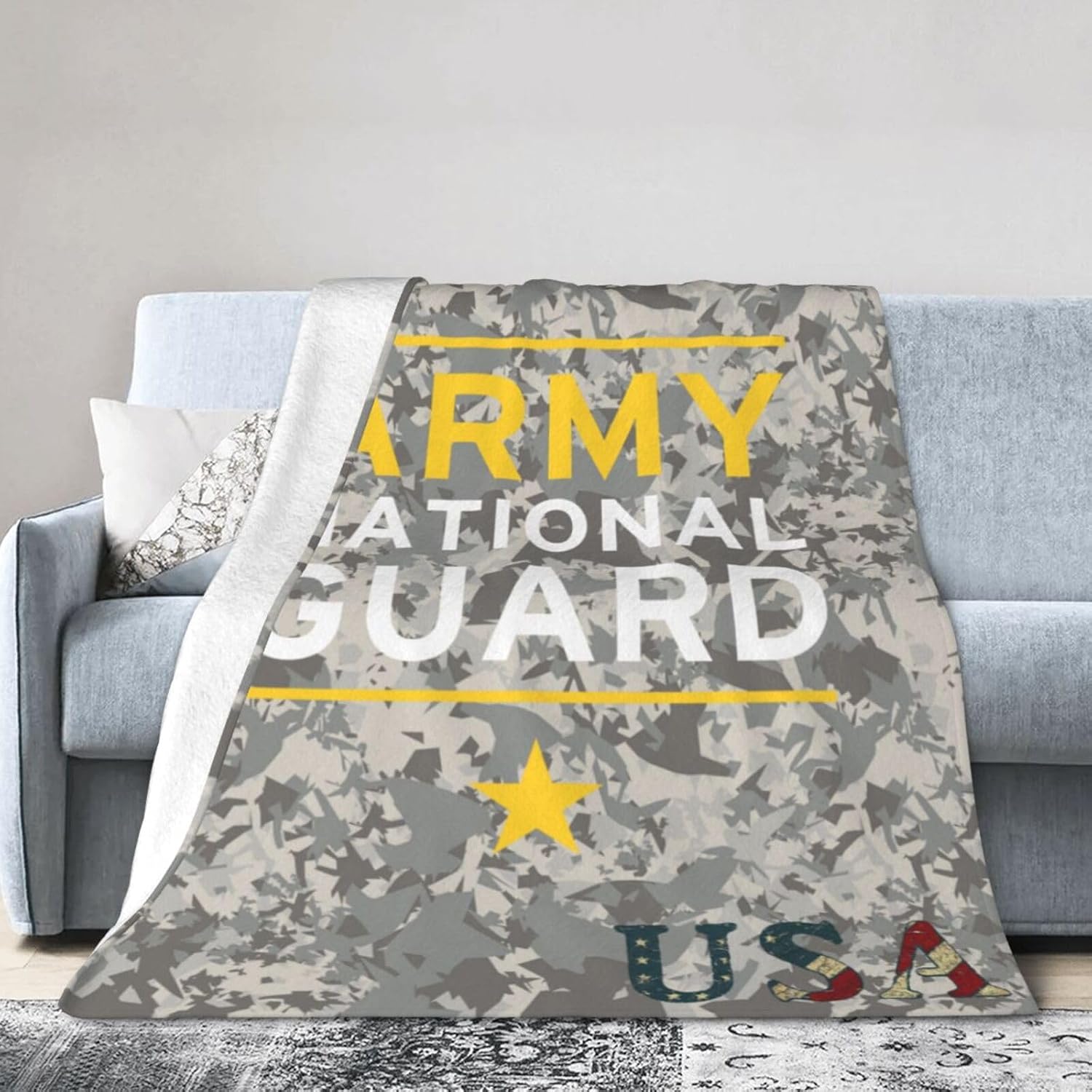 Amazon.com: Army National Guard Fleece Blanket Camouflage - Soft Plush ...