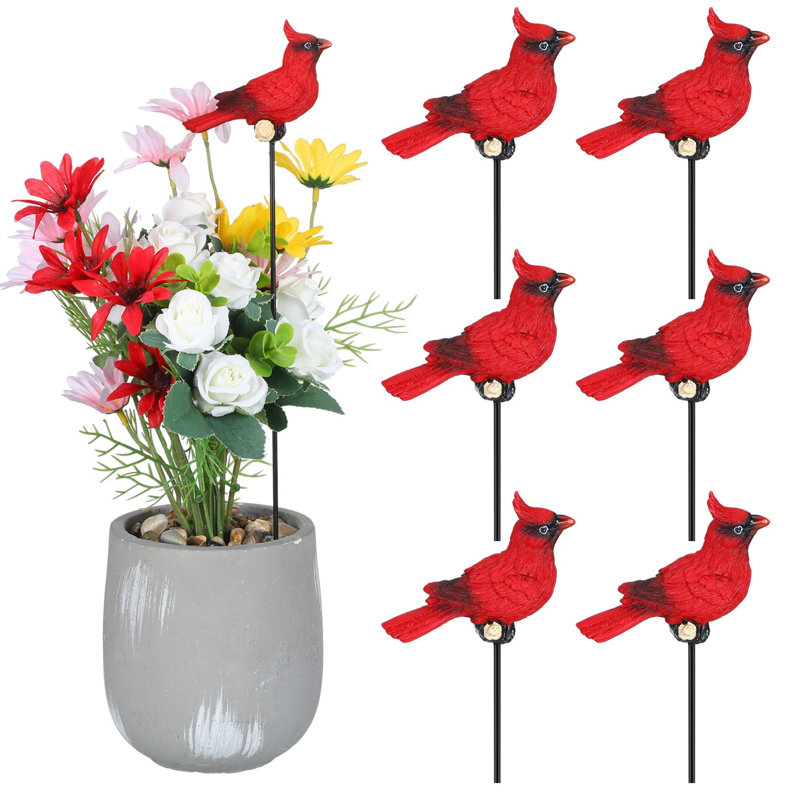 Amazon.com: Suzile Christmas Cardinal Plant Stakes Cardinal Birds ...