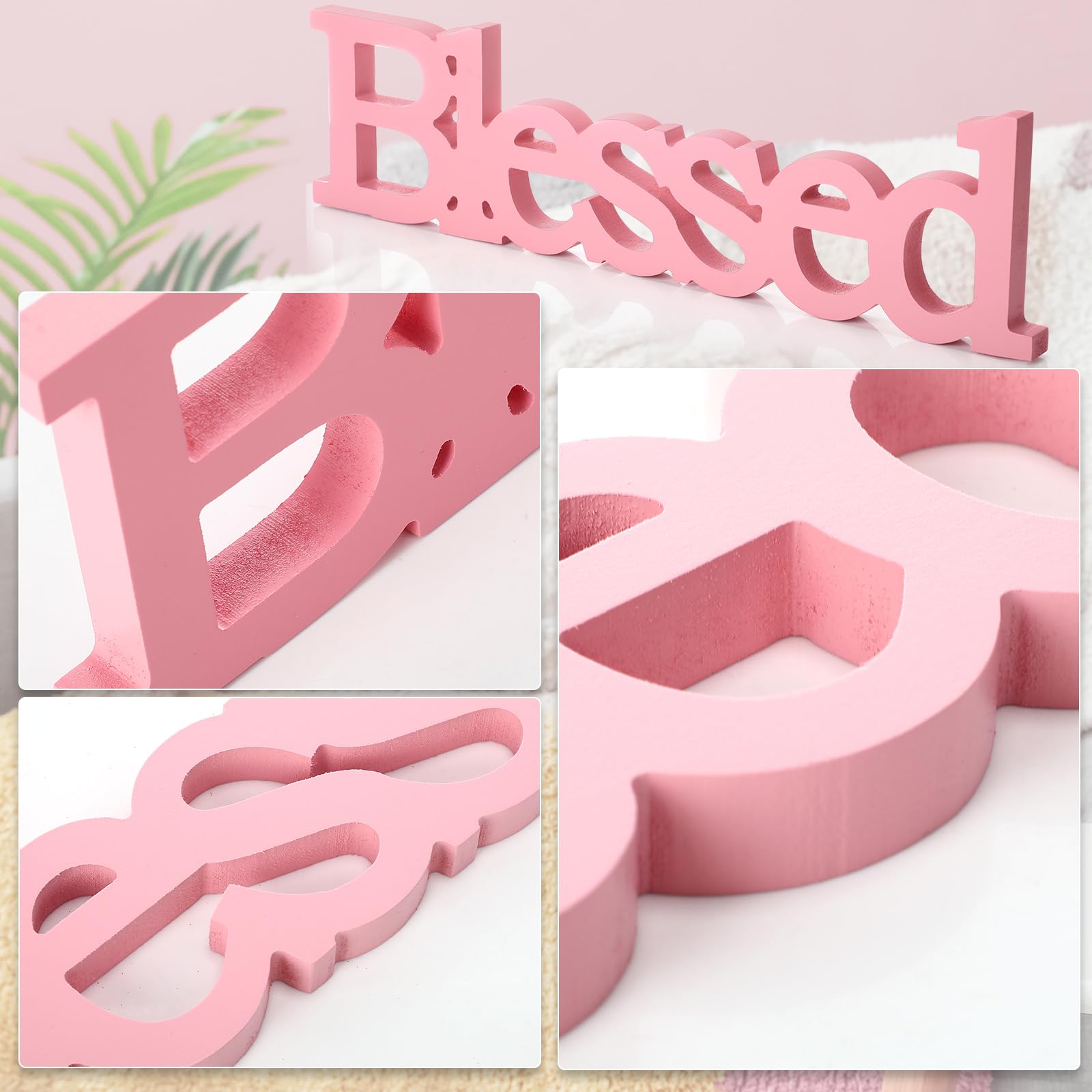 Snapklik.com : Blulu Blessed Letter Table Sign Blessed Standing Letter ...