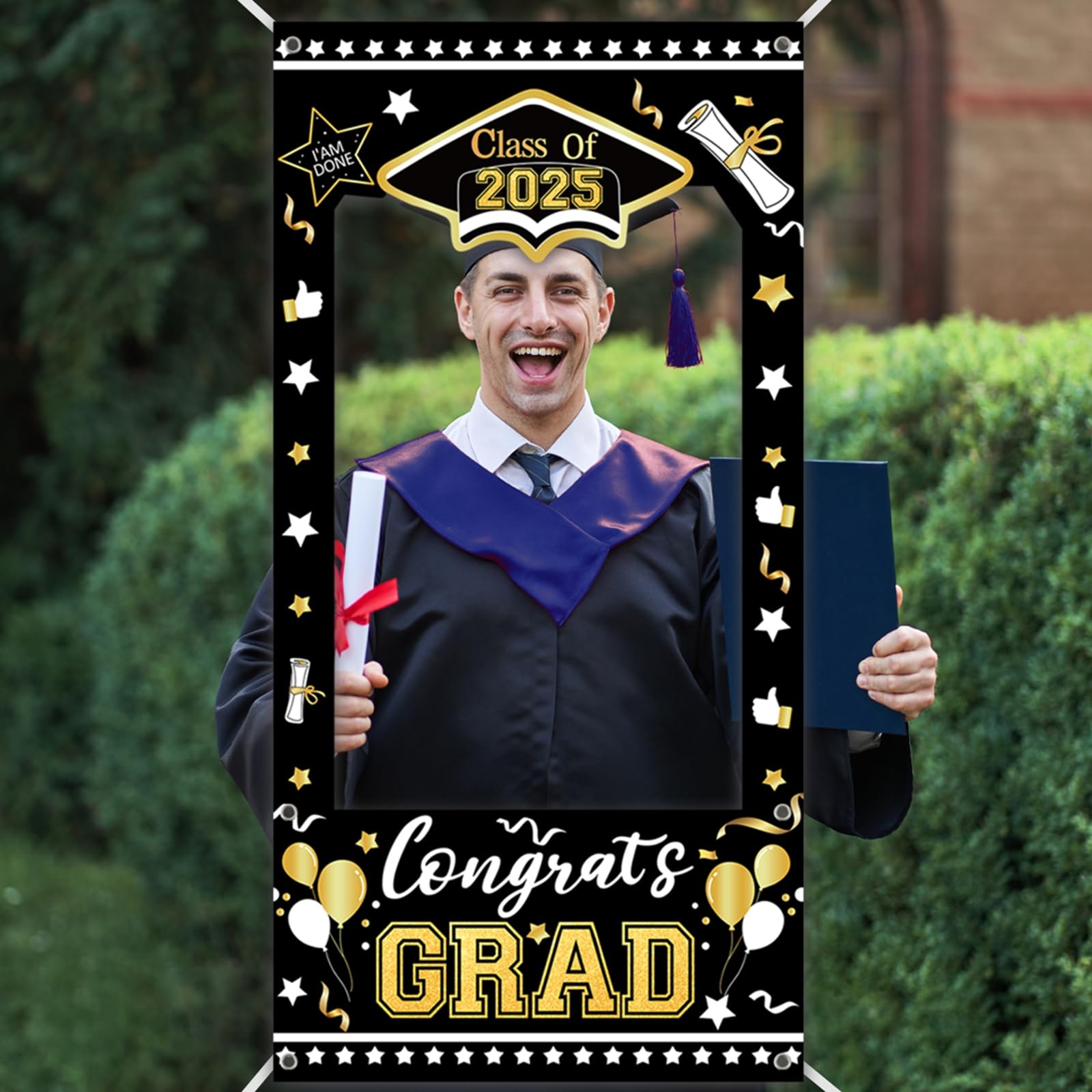 Snapklik.com : Graduation Decorations Class Of 2025 Photo Props, Black ...