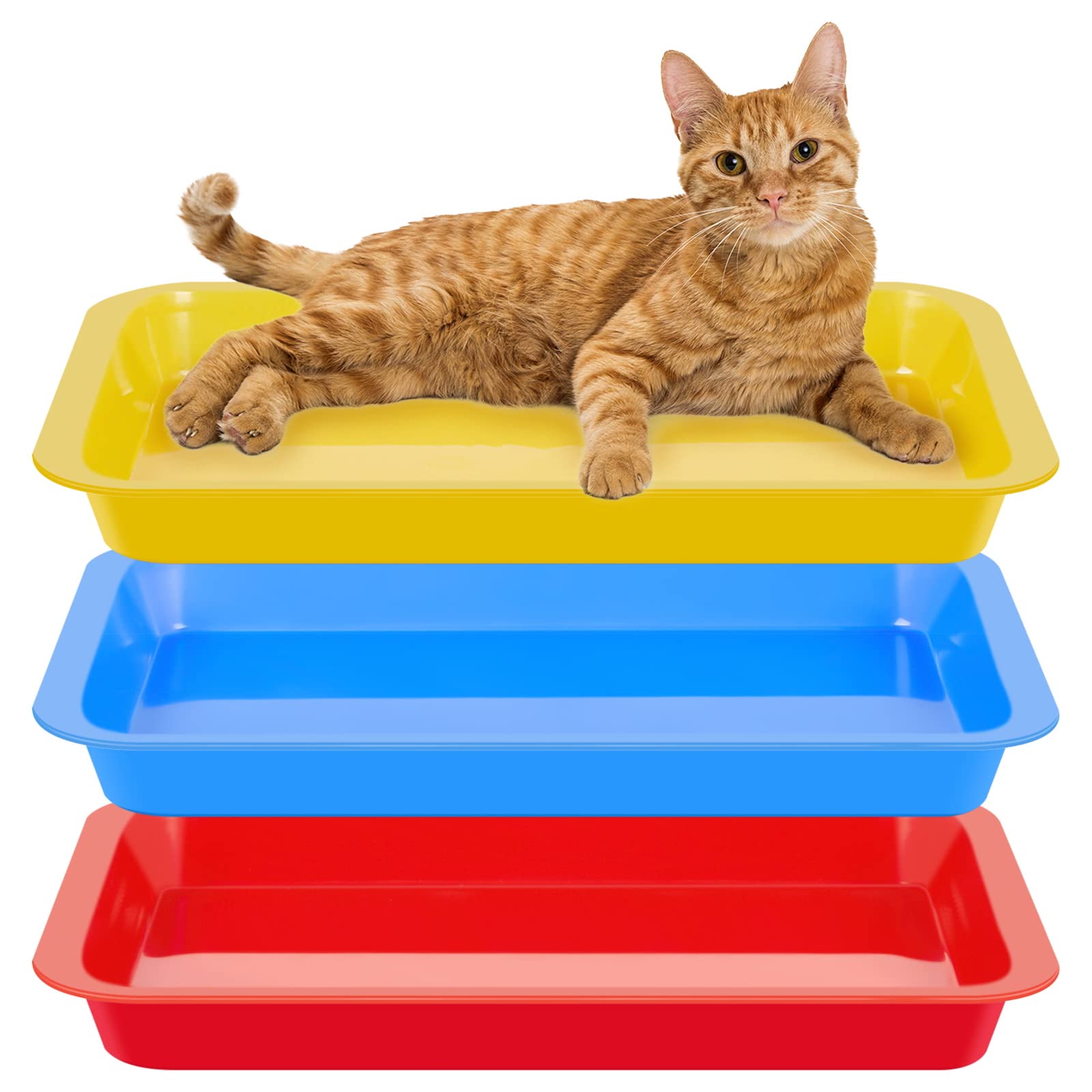 Amazon.com: Tessco 3 Pieces Litter Box for Cats Rabbit Litter Box ...