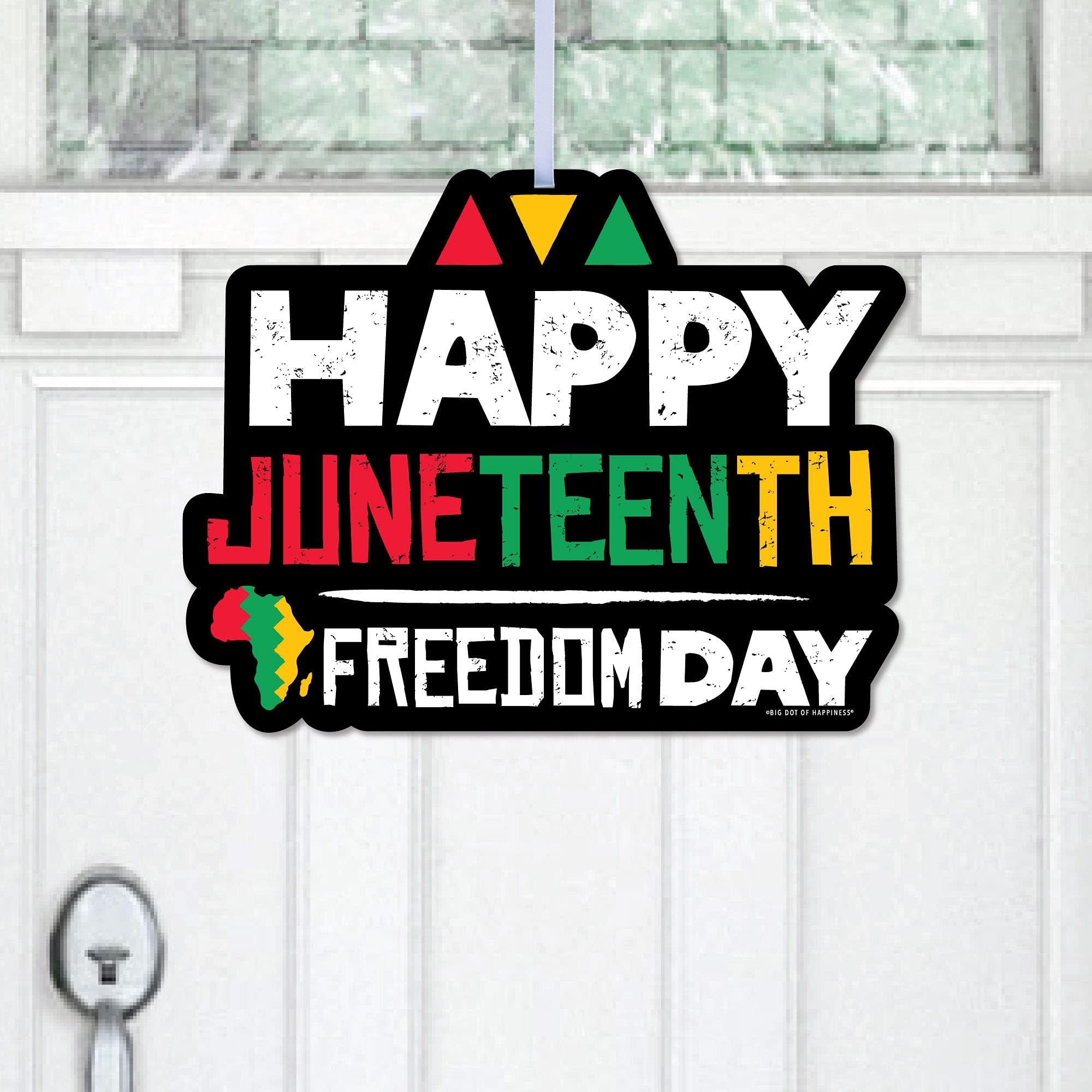 Amazon.com : Happy Juneteenth Decoration Hanging Wooden Sign Round ...