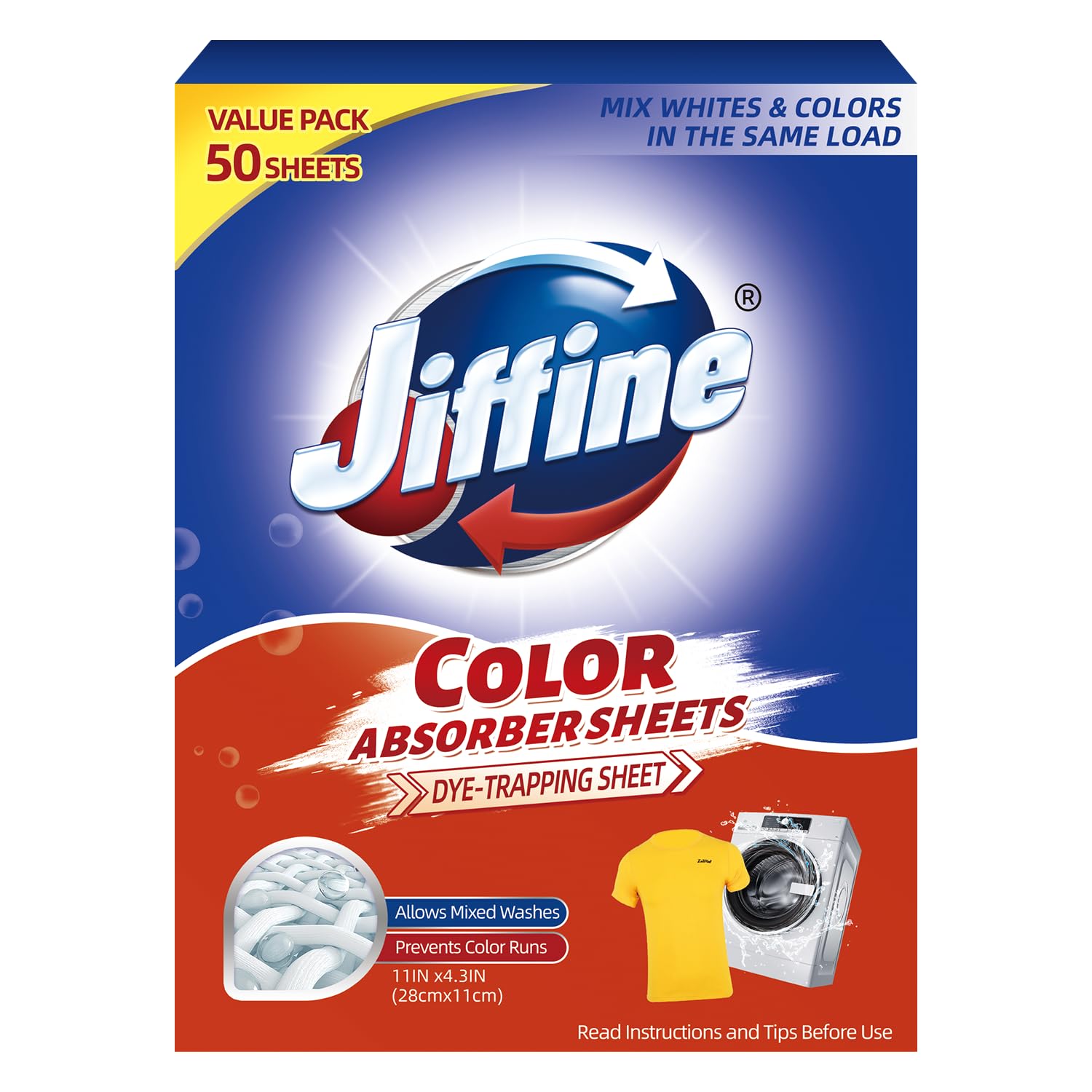 Amazon.com: Jiffine Color Absorber Sheets for Laundry(50 Sheets), Allow ...