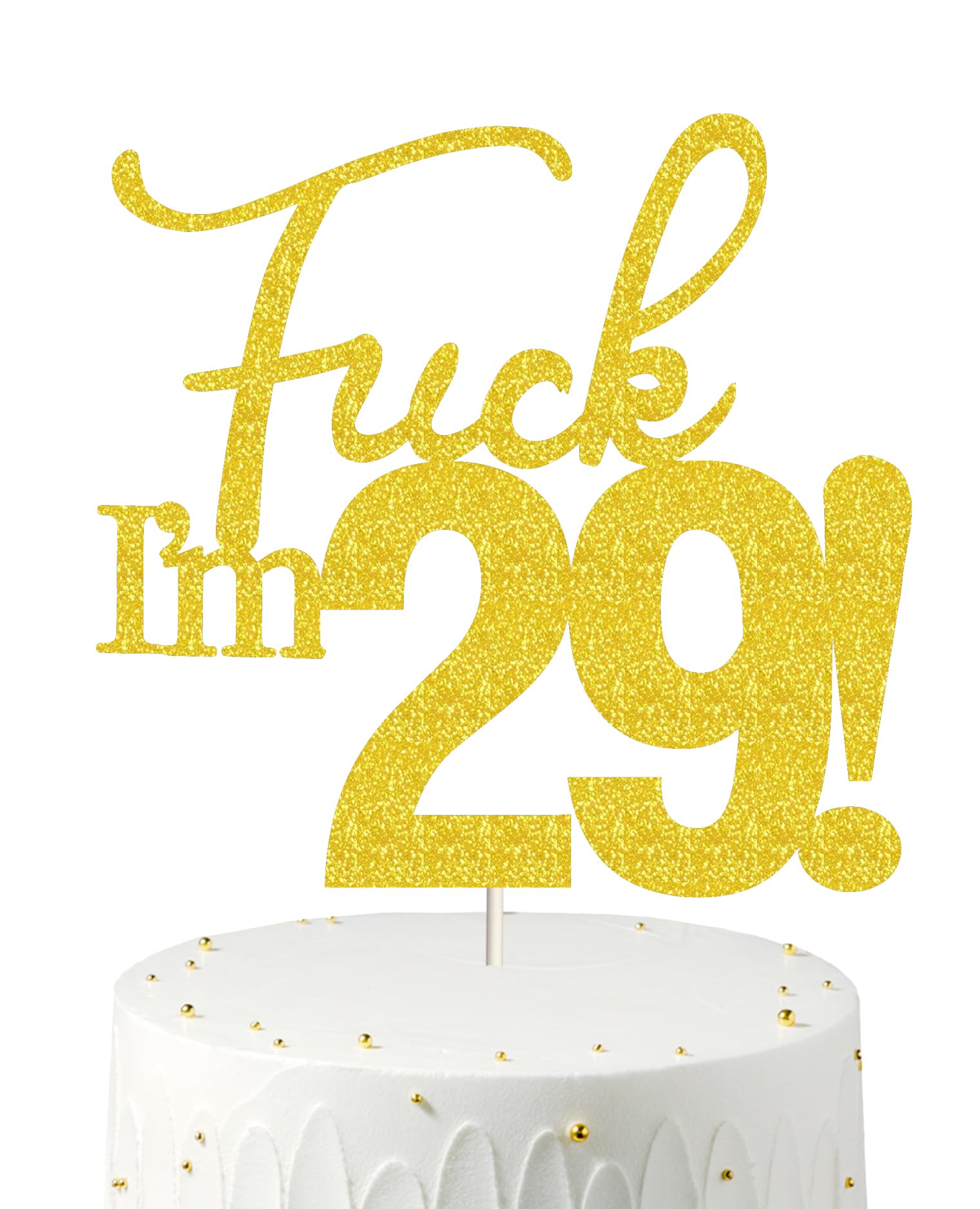 Amazon.com: 29 Cake Toppers, 29 gold Birthday Cake Toppers, Funny 29th ...