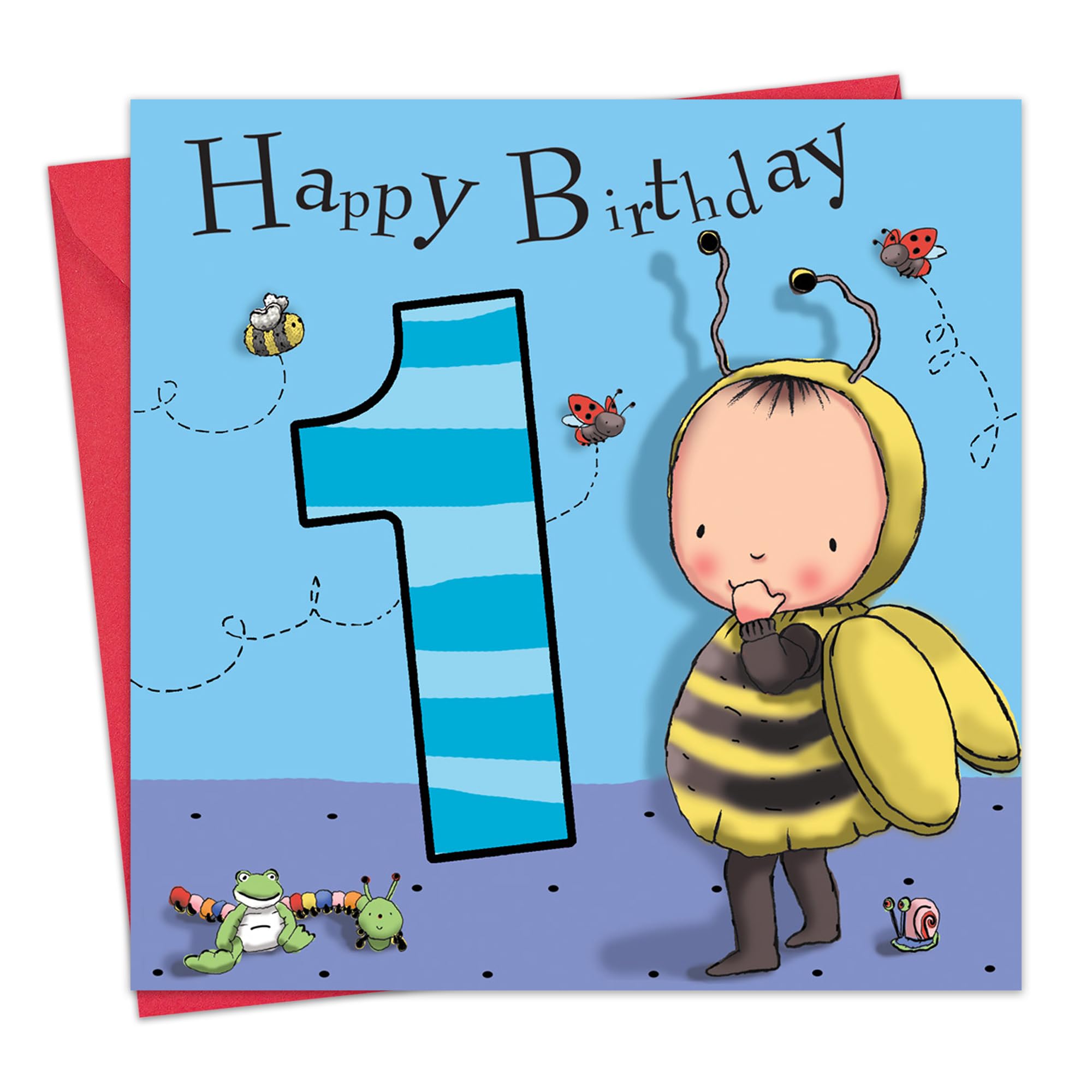 Twizler 1st Birthday Card For Boy with Bumblebee – Age 1 Birthday Card ...