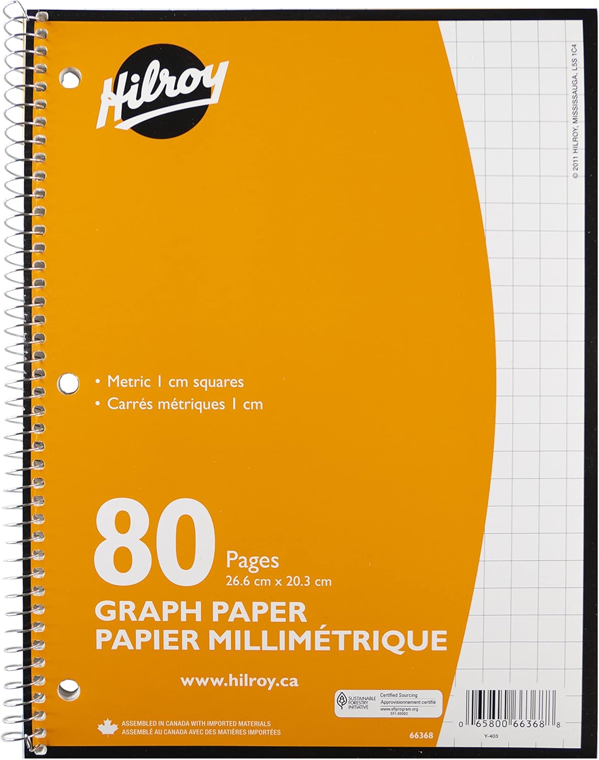 Hilroy 1-Subject Coil Notebook, 8" x 10.5", Metric Graph Ruled, 80 ...