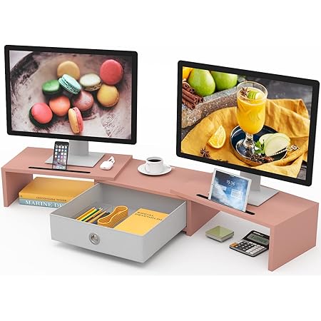 Amazon.com: Hemudu Dual Monitor Stand -Adjustable Length and Angle Dual ...