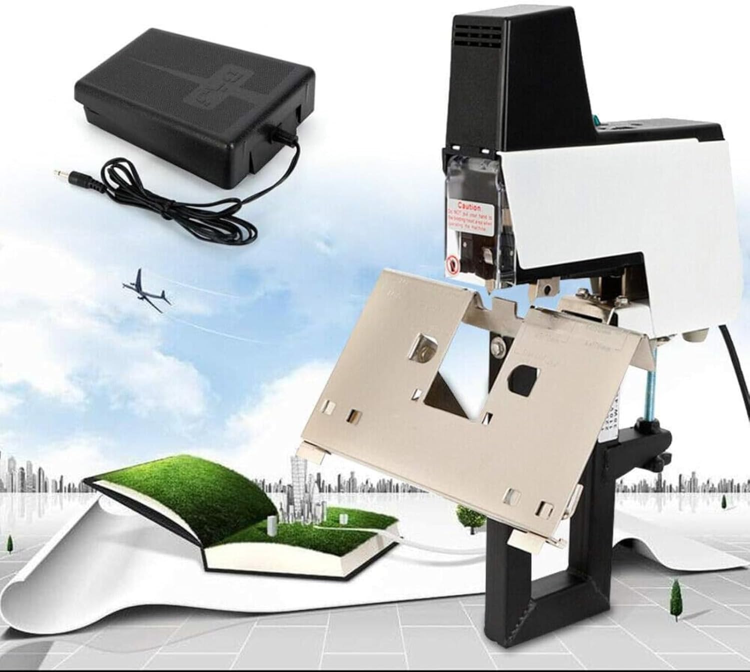 Stapler, 106 Electric Auto Stapling Heavy Duty Flat Saddle Binding ...