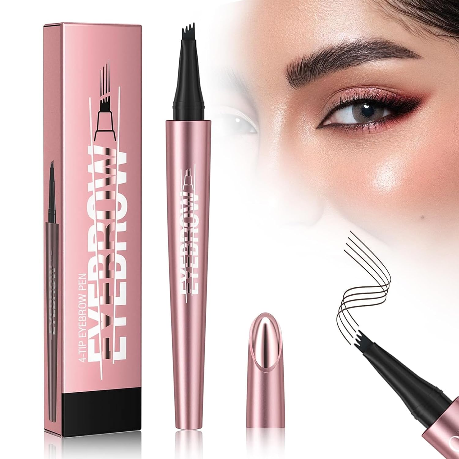 Amazon.com : Ayehe Eyebrow Pencil, 4-Tipped Precise Brow Pen, 3D ...