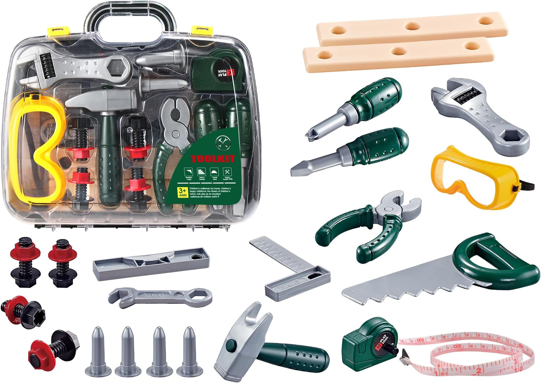 AM ANNA 144PCS Kids Tool Set with Electric Drill Toddler Tool Set ...