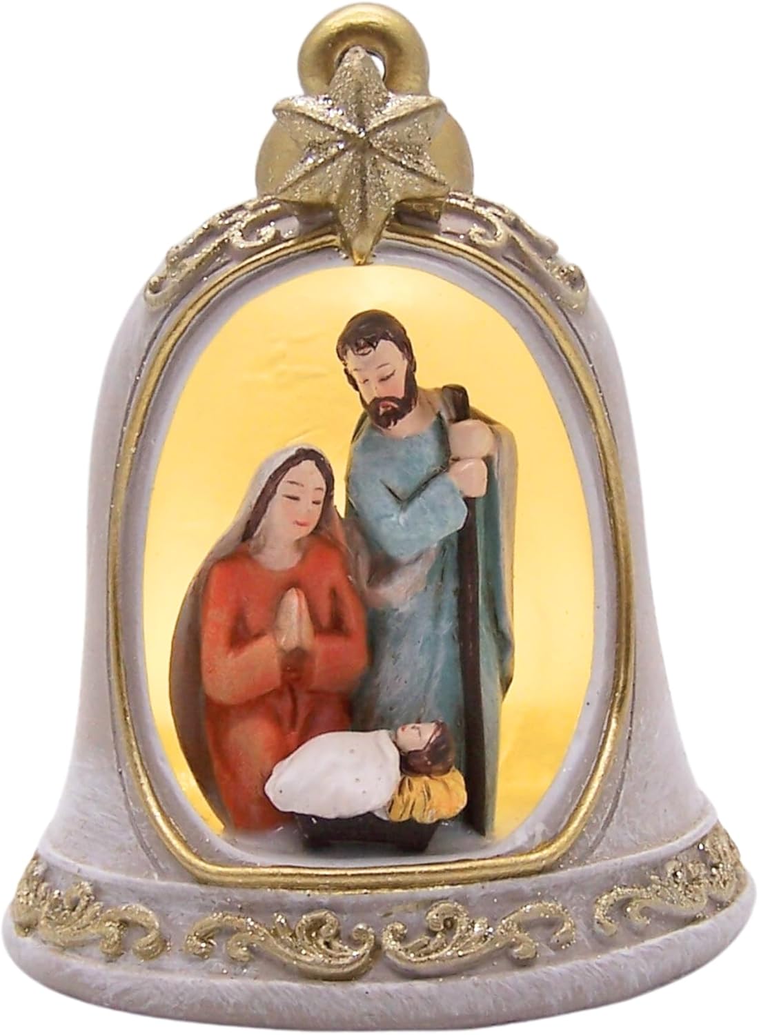 Amazon.com: Wowser Lighted Nativity in a Bell Figurine, Freestanding ...