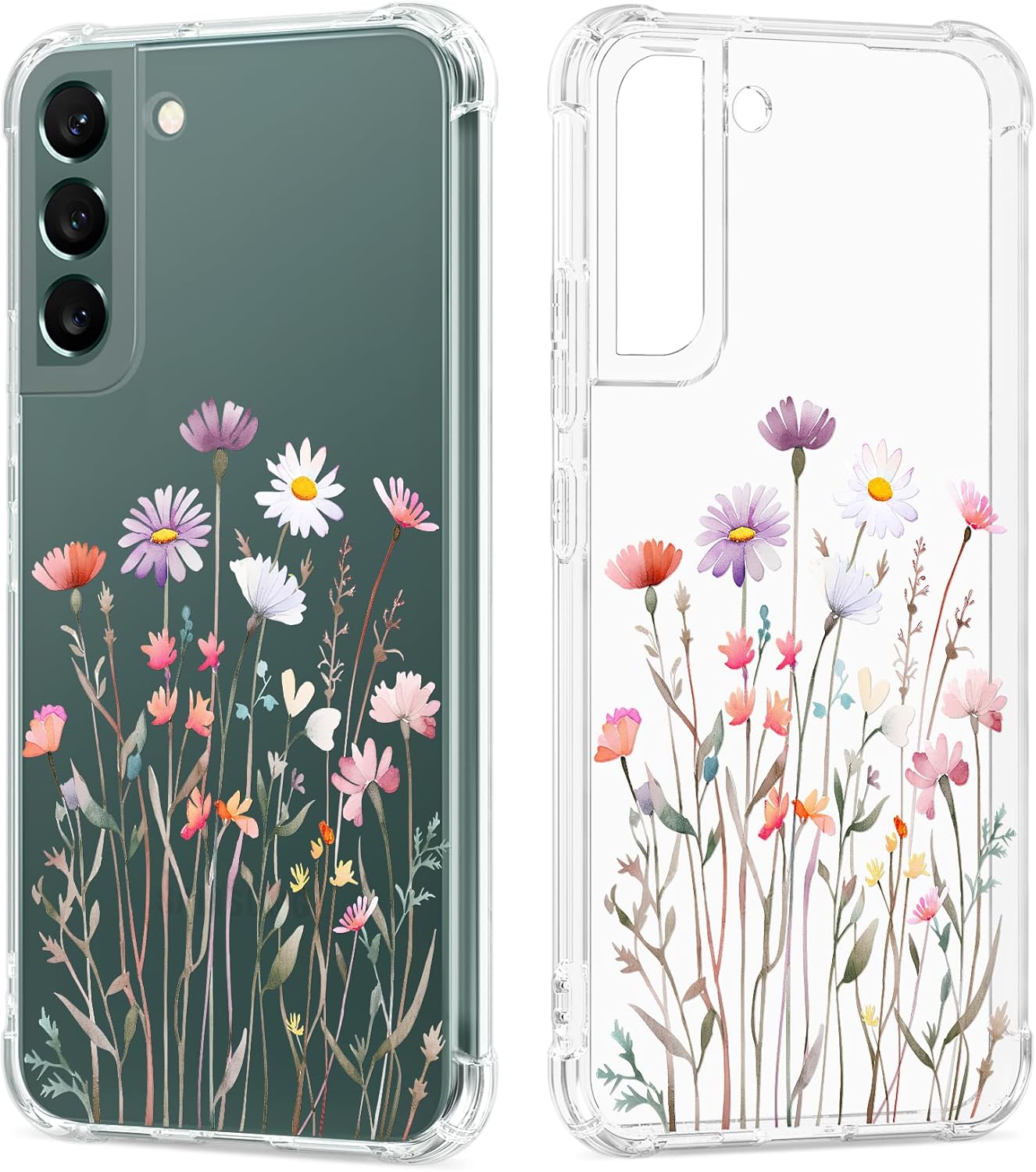 Amazon.com: GREATRULY Floral Clear Case for Galaxy S22+ for Women/Girls ...