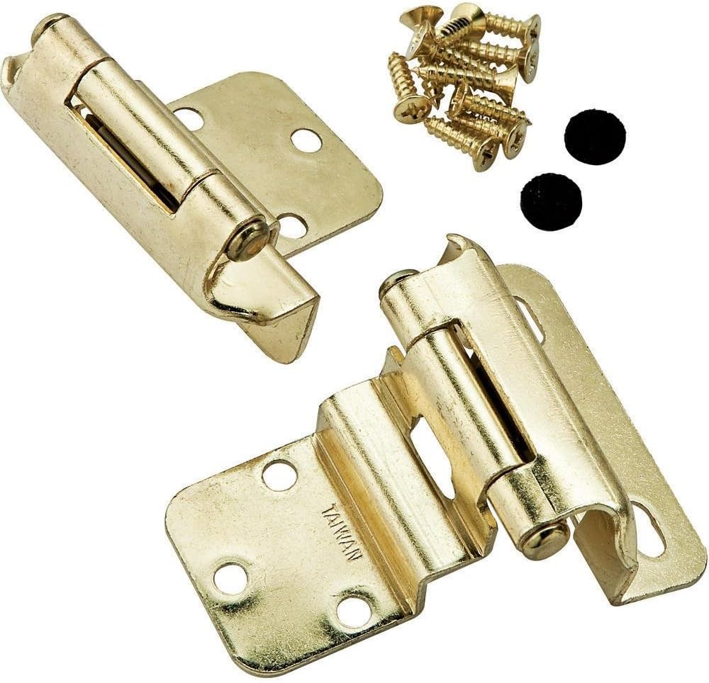 3/8" Inset Partial Wrap Hinges - Brass - pair - Cabinet And Furniture ...
