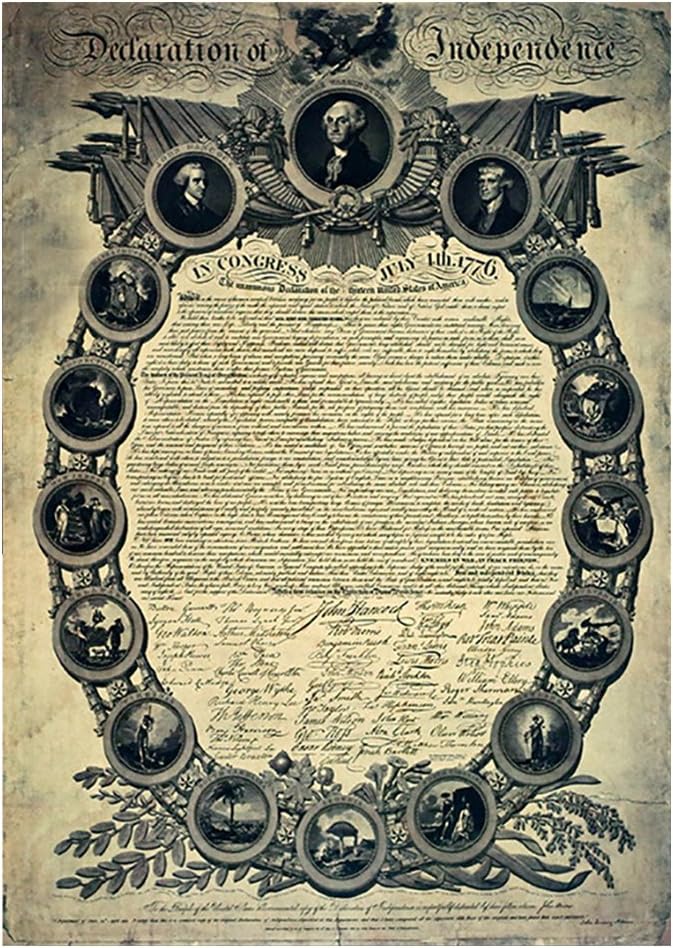 Amazon.com: Funpa Wall Decor Poster Wall Decal Poster Declaration of ...