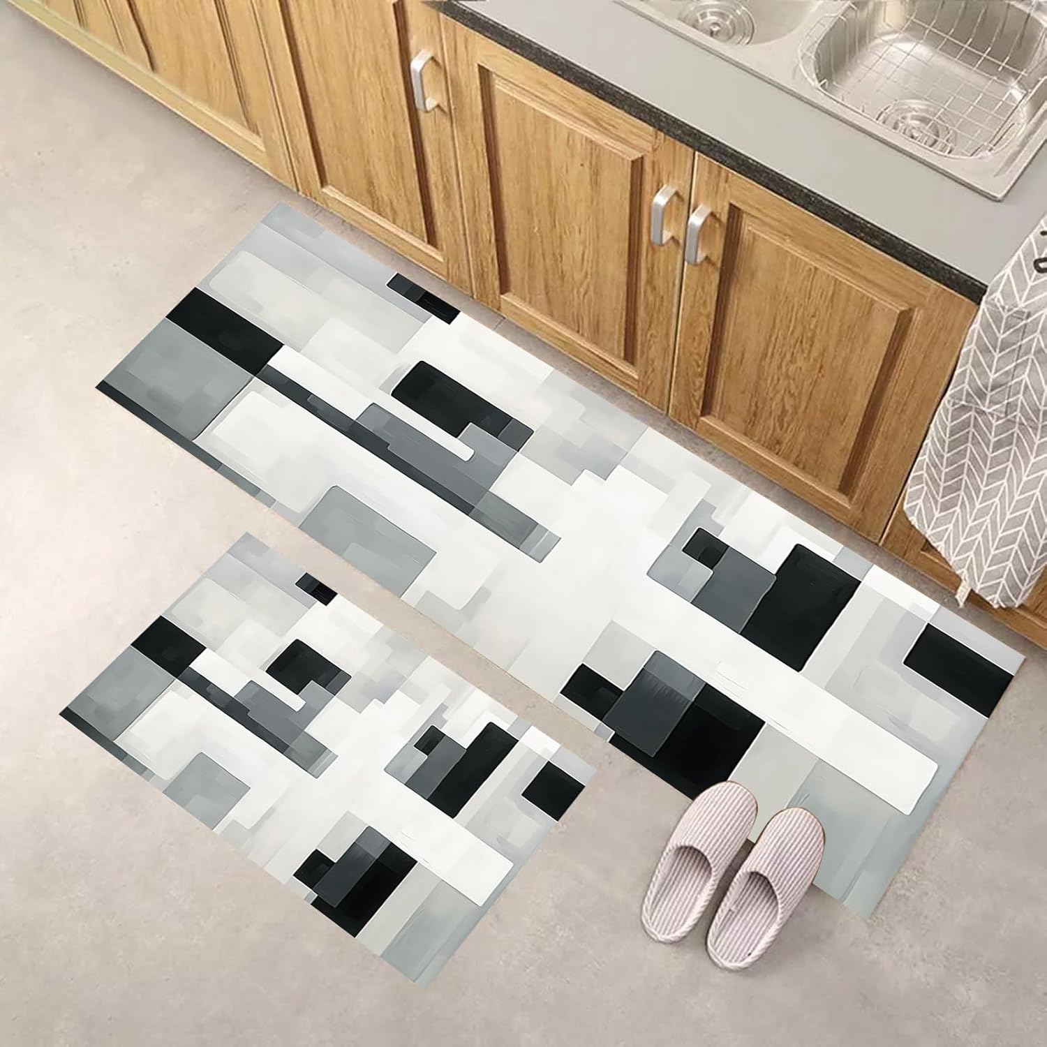 Amazon.com: SUICRA Aesthetics Marble Boho Kitchen Mat Cushioned Kitchen ...