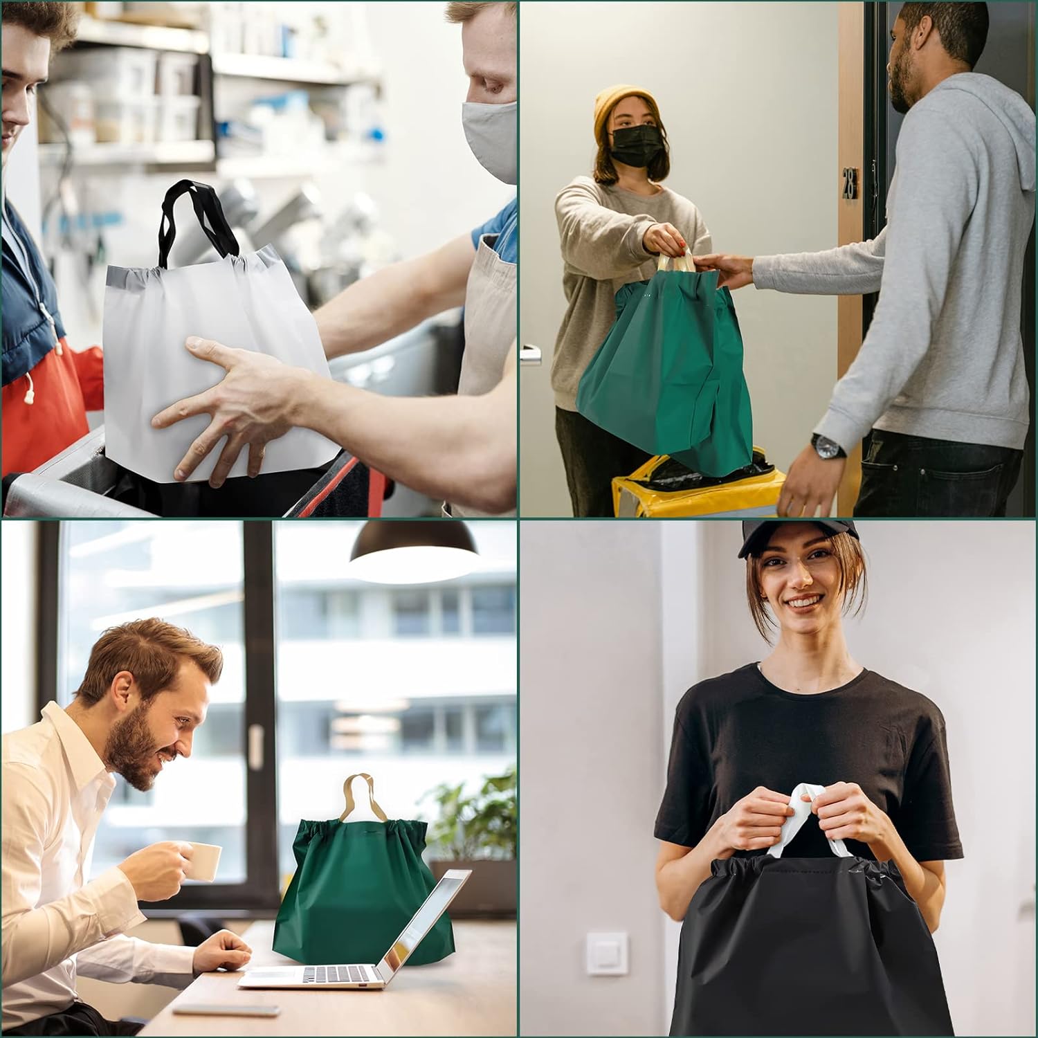 Buy Firekylin Take Out Bags with Handles,To Go Bags Food Bags for ...