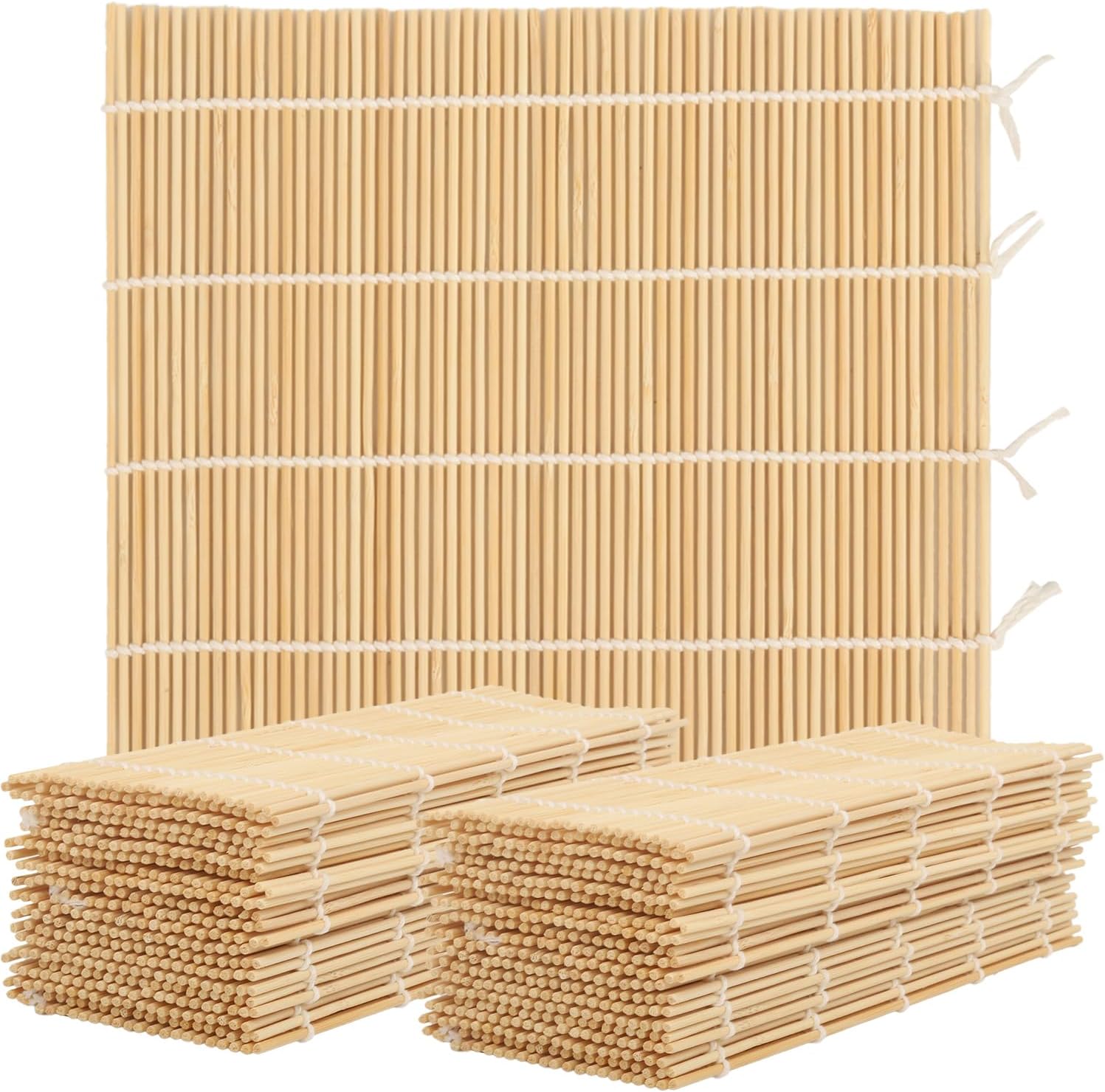 Amazon.com | Nsmykhg Bamboo Sushi Rolling Mat,15 Pack Sushi Mat Sushi ...