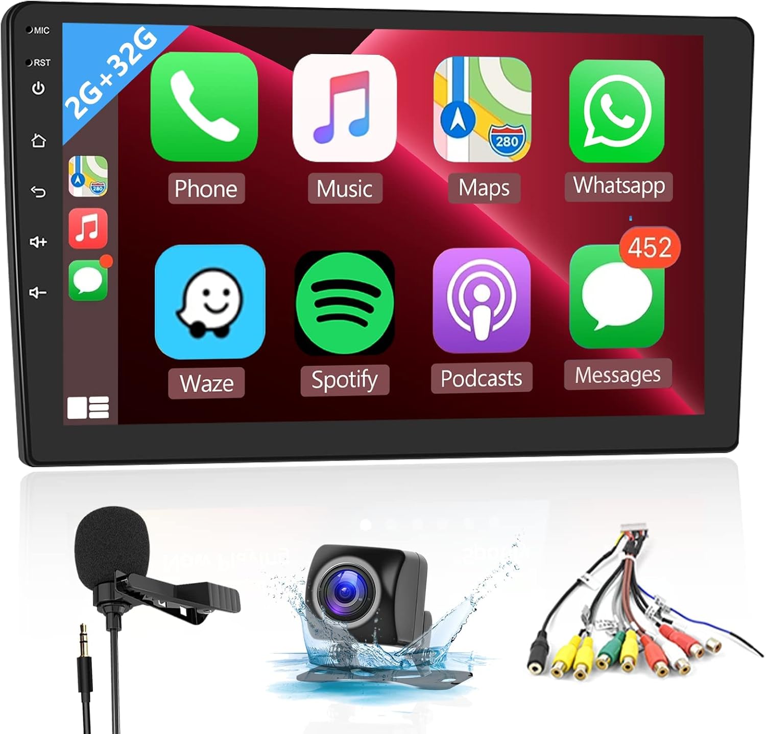 Amazon.com: 2G+32G Wireless Car Play Android Auto Bluetooth Car Stereo ...