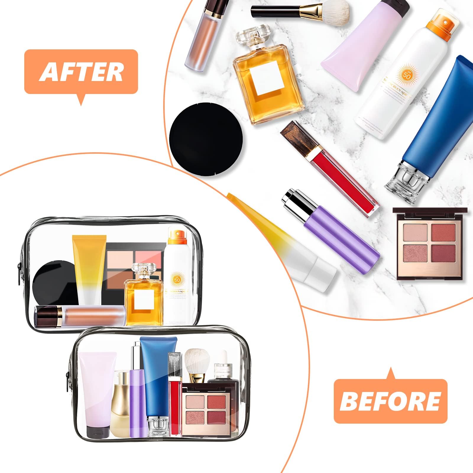 Snapklik.com : Cosmetic Makeup Bags Set, Portable Travel Makeup Bags ...