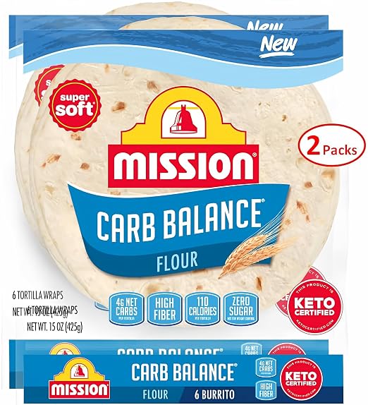 Amazon.com: Mission Carb Balance Burrito 10" Flour Tortilla 2 Pack | 6 ...