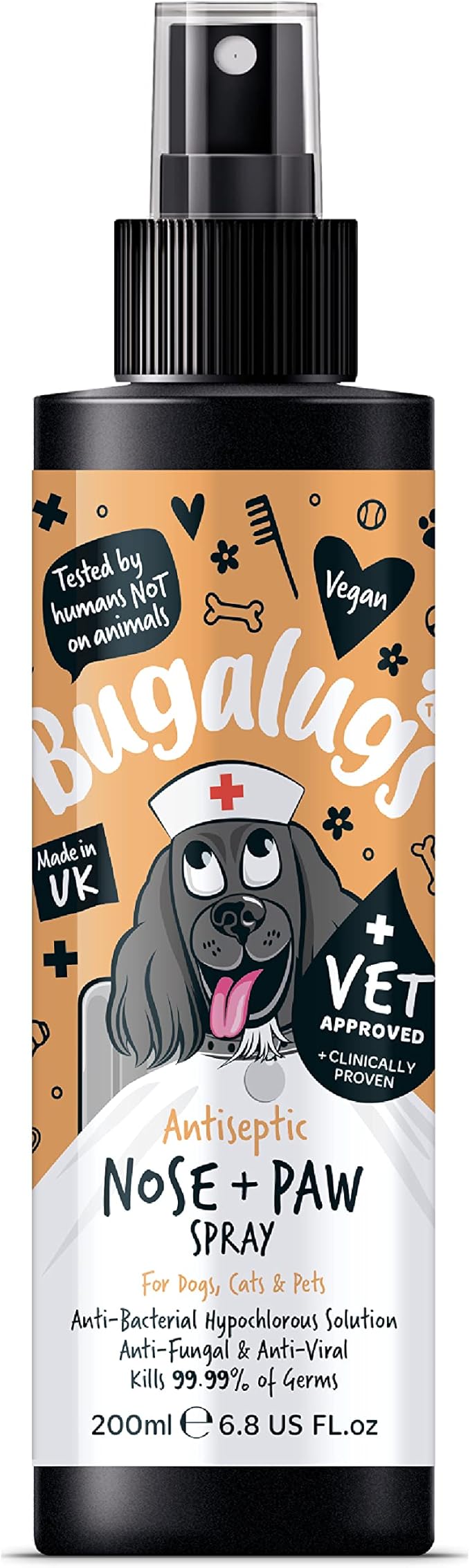 BUGALUGS Nose & Paw Dog Antiseptic spray 200ml – Antibacterial ...