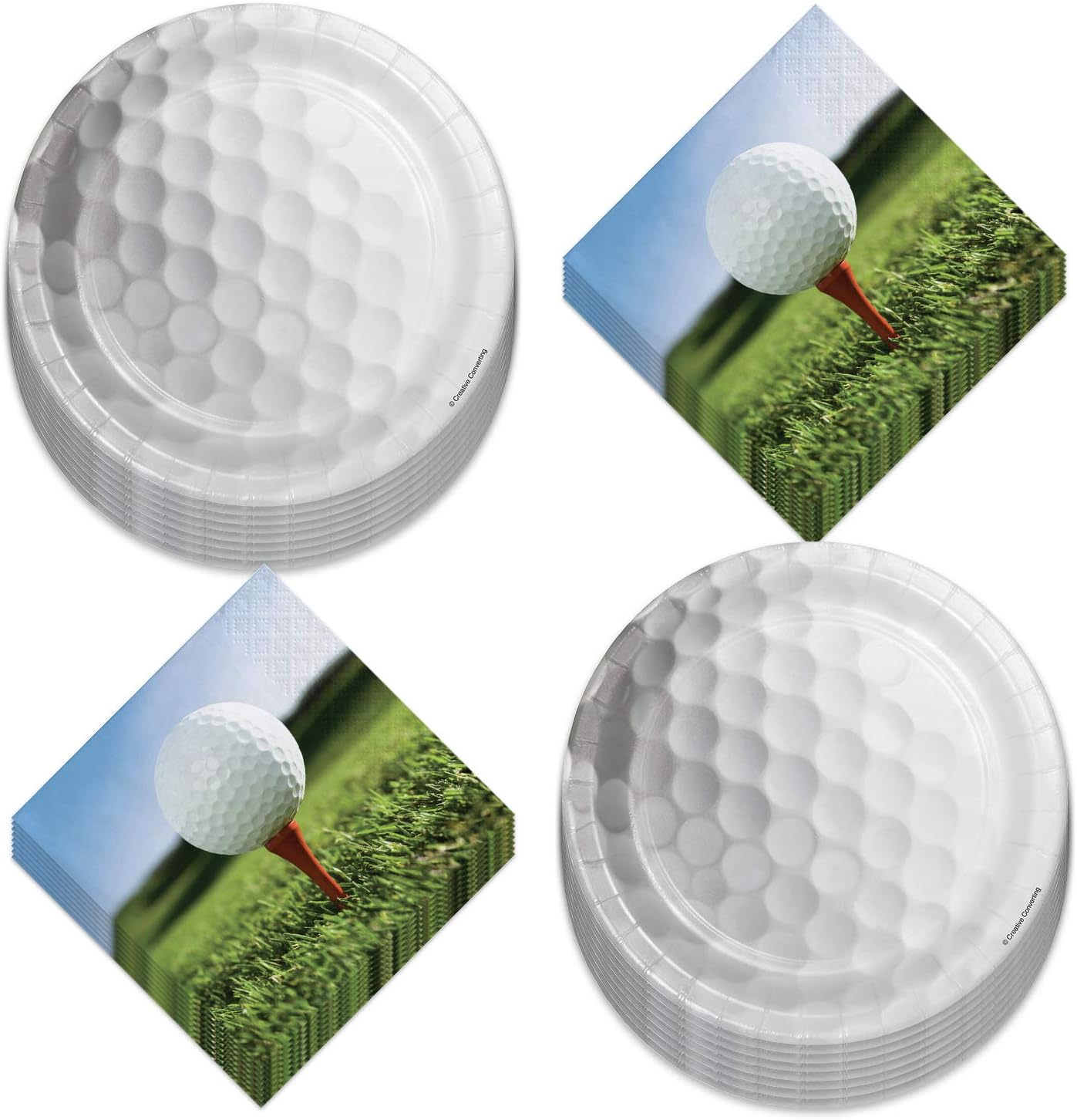 Amazon.com: Golf Party Supplies - Golf Ball Paper Dessert Plates and ...
