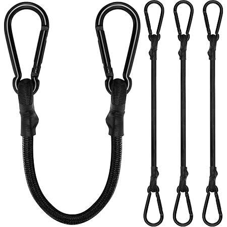 Bungee Cords with Carabiner, 12 Inch Long Heavy Duty Bungee Cords with ...