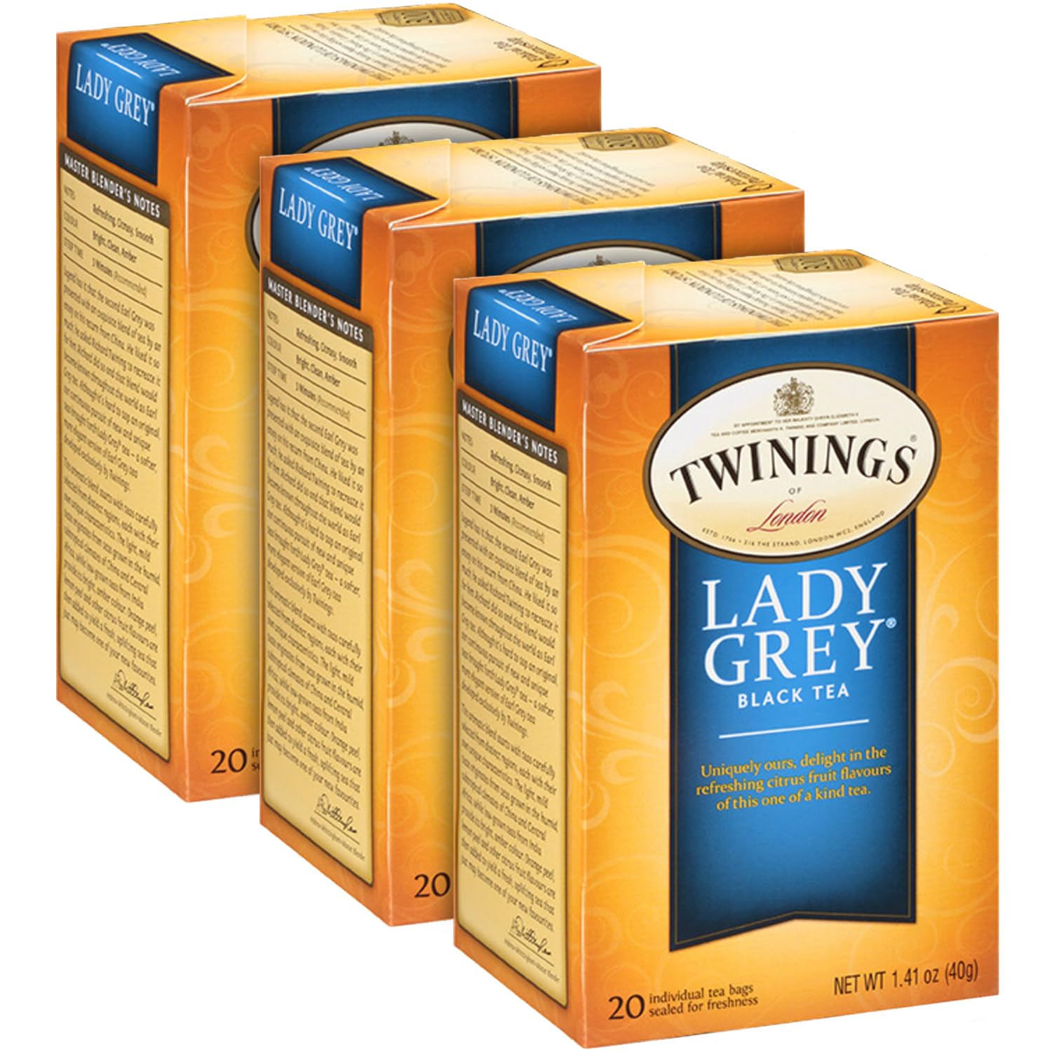 Amazon.com: Twinings Lady Grey Tea A Fresh, Uplifting Black Tea with Orange Peel, Lemon Peel ...