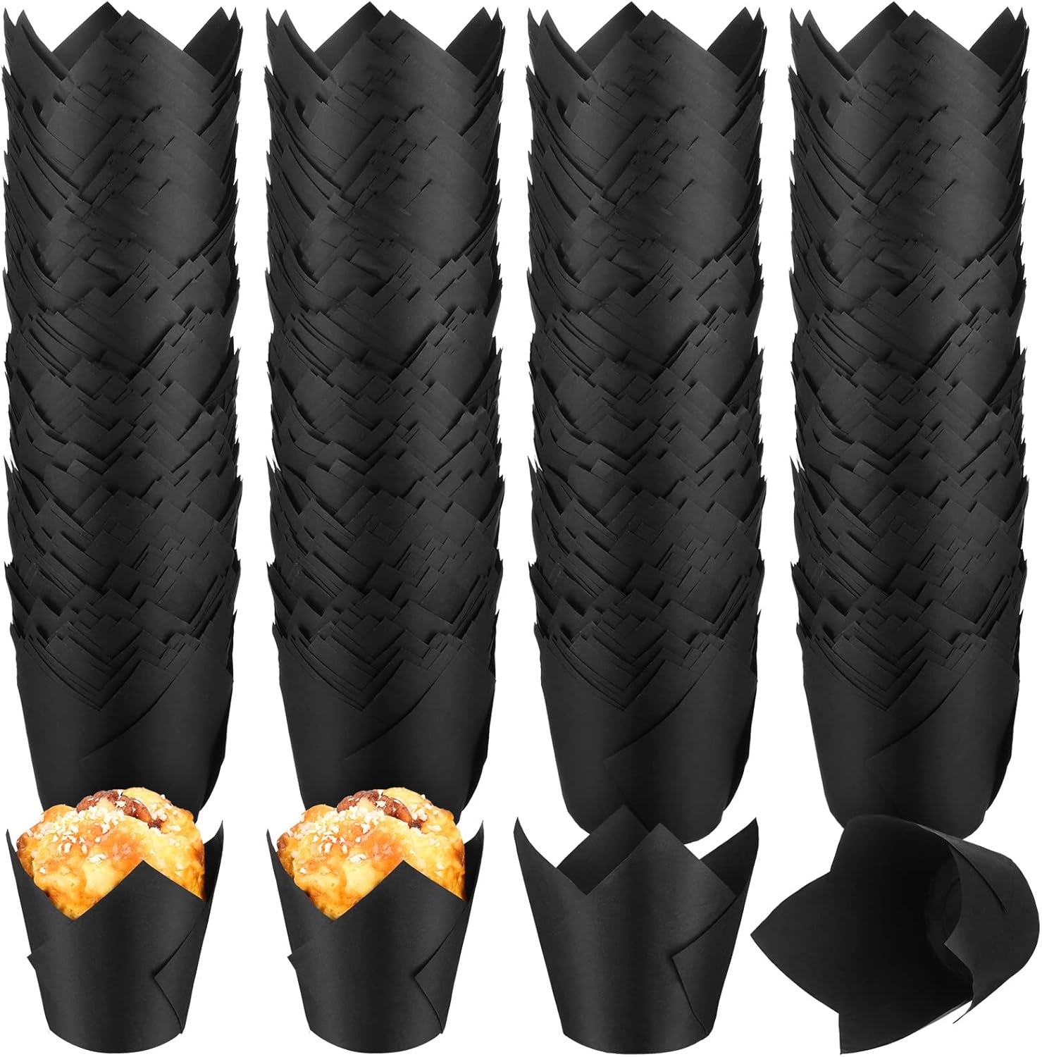 Amazon.com: 400 Pieces Tulip Cupcake Liner Baking Cups Greaseproof ...