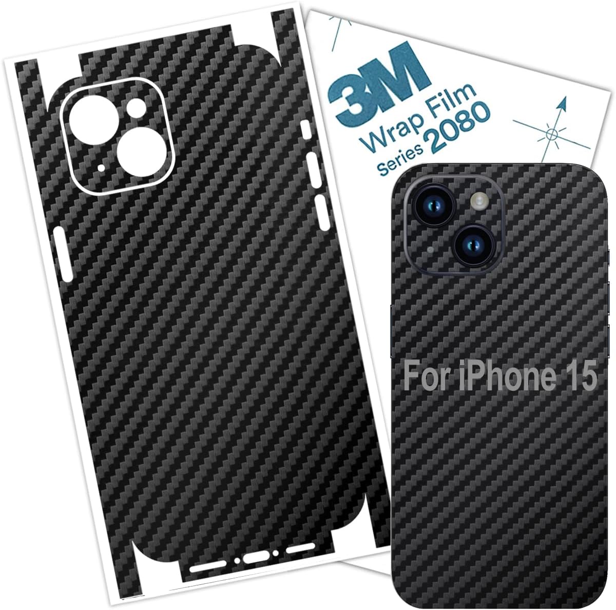 Amazon.com: Compatible with iPhone 15 Skin Wrap 3M Film Protective for ...