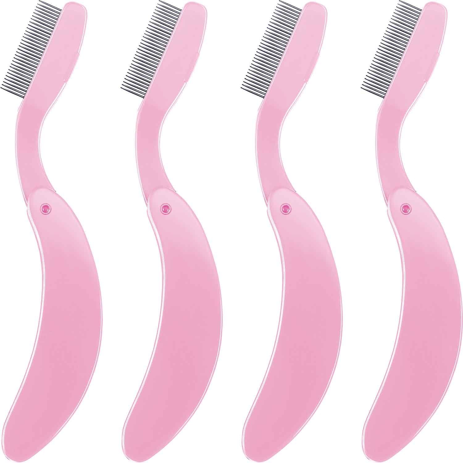 Amazon.com: 4 Packs Folding Eyelash Comb, Stainless Steel Metal Teeth ...