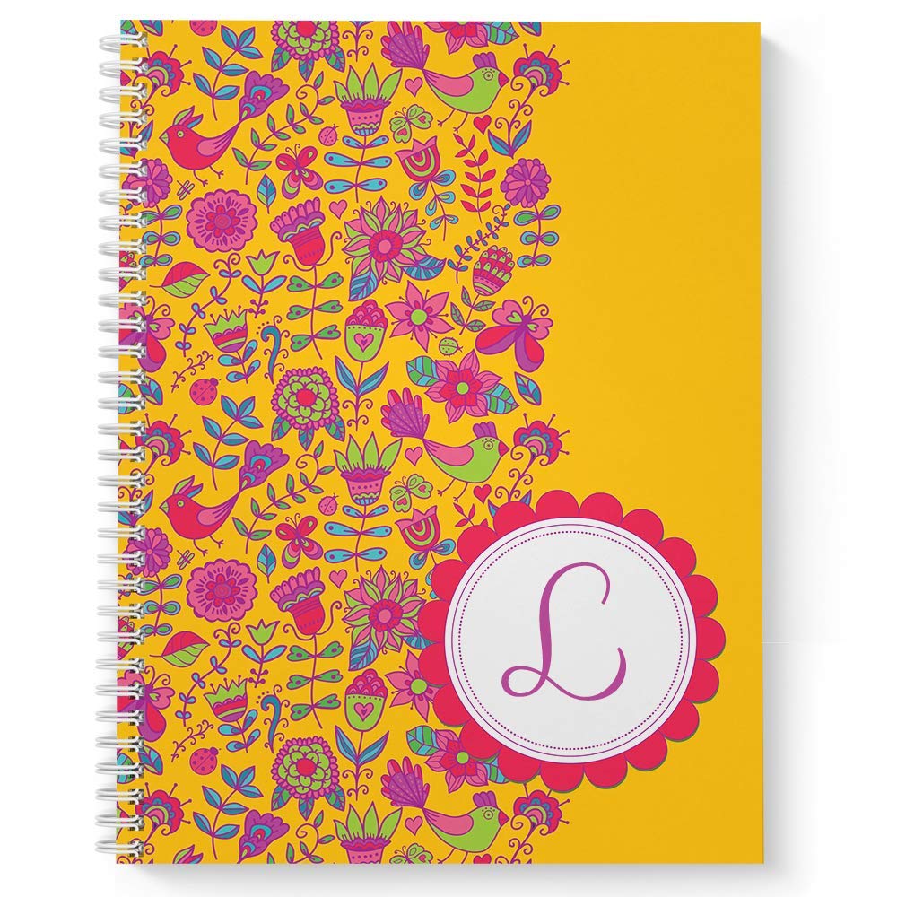 Amazon.com : Bright Blooms Personalized Notebook/Journal, Laminated ...