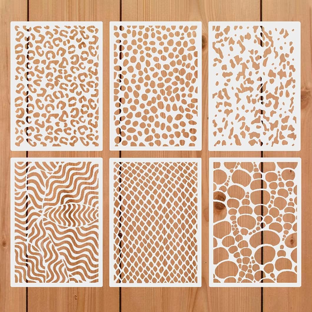 GORGECRAFT 12PCS Animal Skin Templates 21x15cm Leopard Painting ...