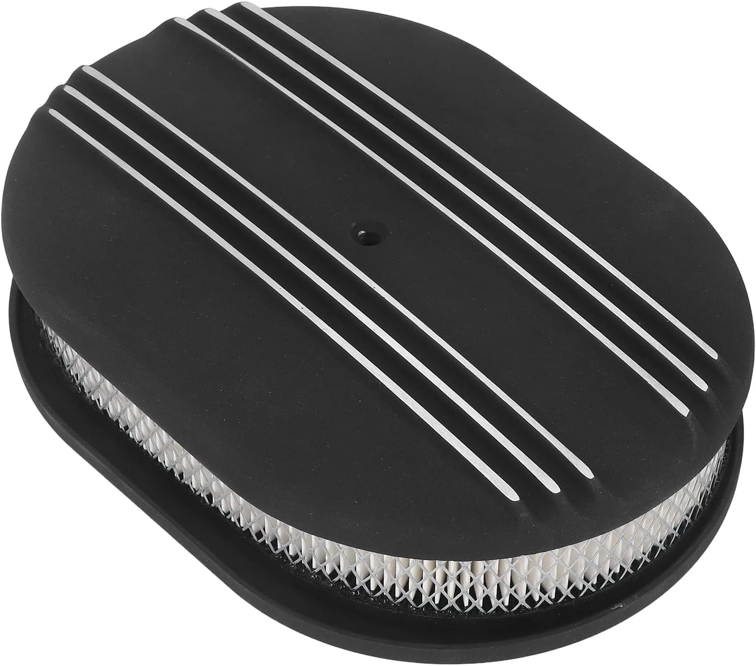 12in Oval Air Filter,Black Aluminium Alloy Powerful Filtration Air ...