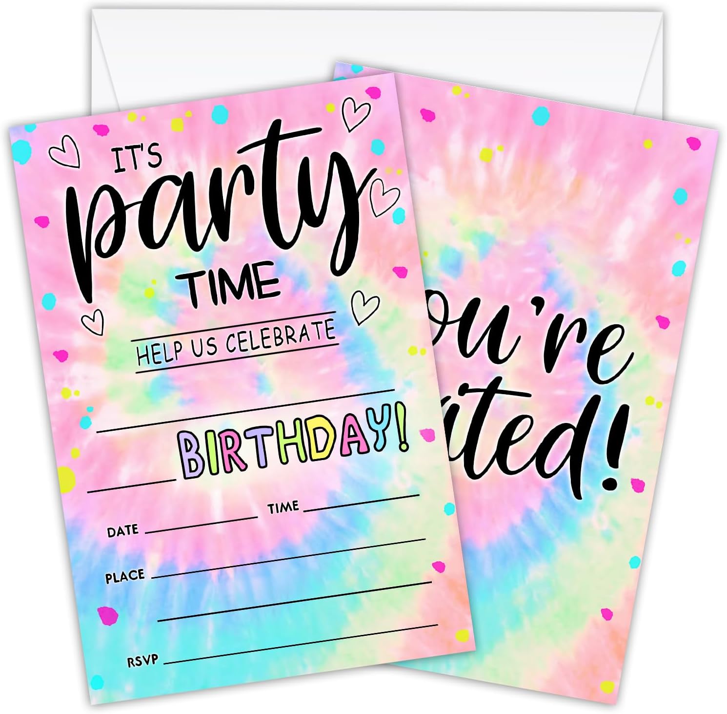 Amazon.com : WUAWN 20 It's Party Time Birthday Invitations with ...