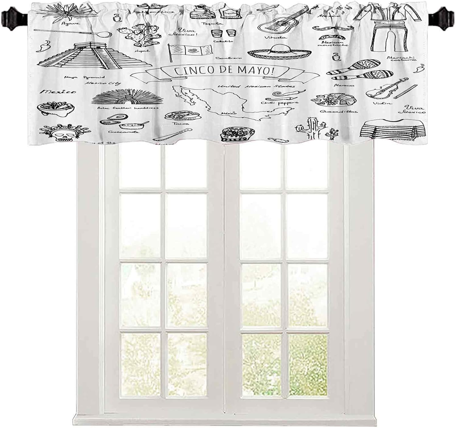 Amazon.com: LIGUTARS Valances & Kitchen Curtains, 36" W x 18" L Dead ...