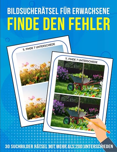 Finde Den Fehler - Bildersuchrätsel Für Erwachsene: 30 Suchbilder ...