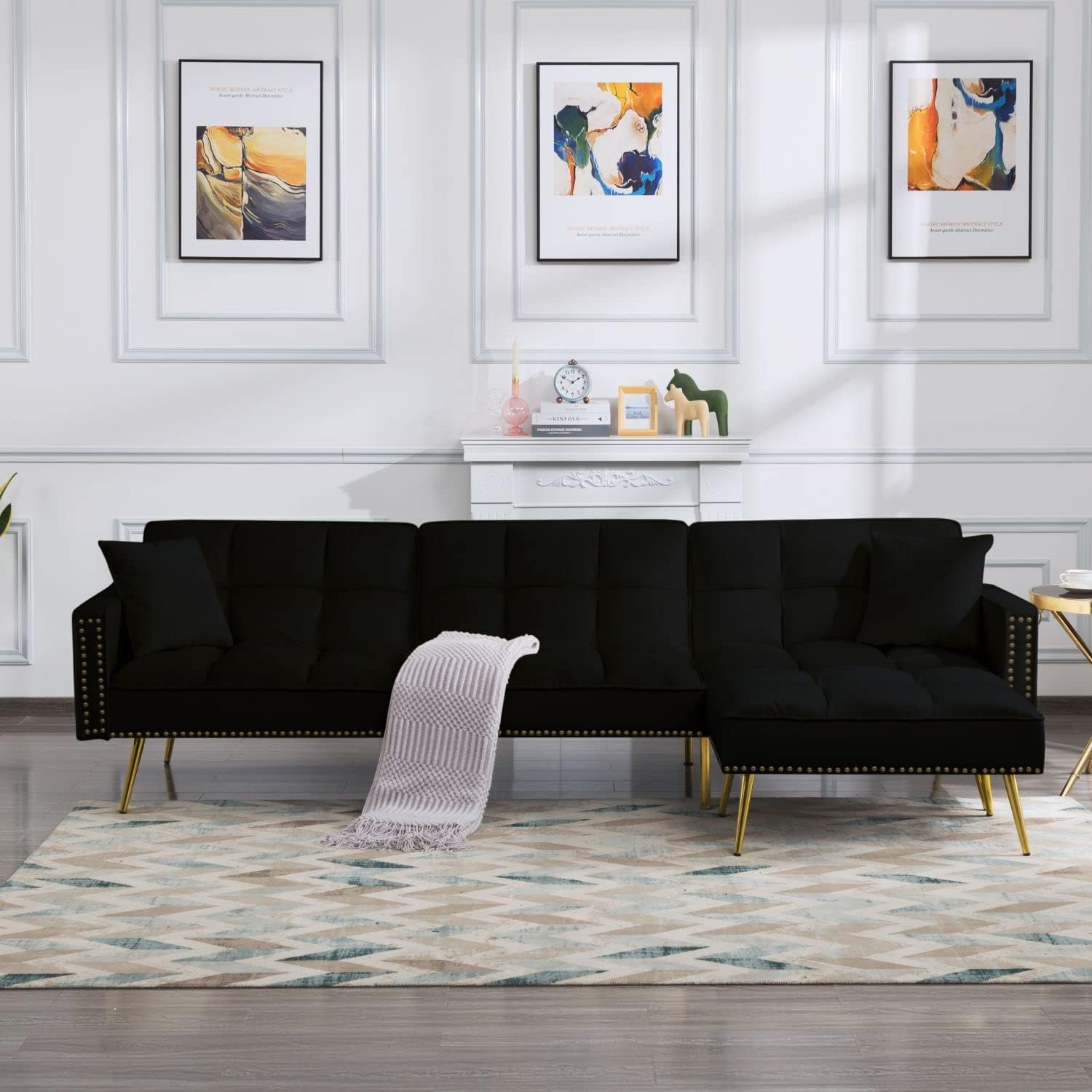 Amazon.com: Eafurn Sectional Sofa Sleeper, 900 LB Heavy Duty 107 inch 3 ...