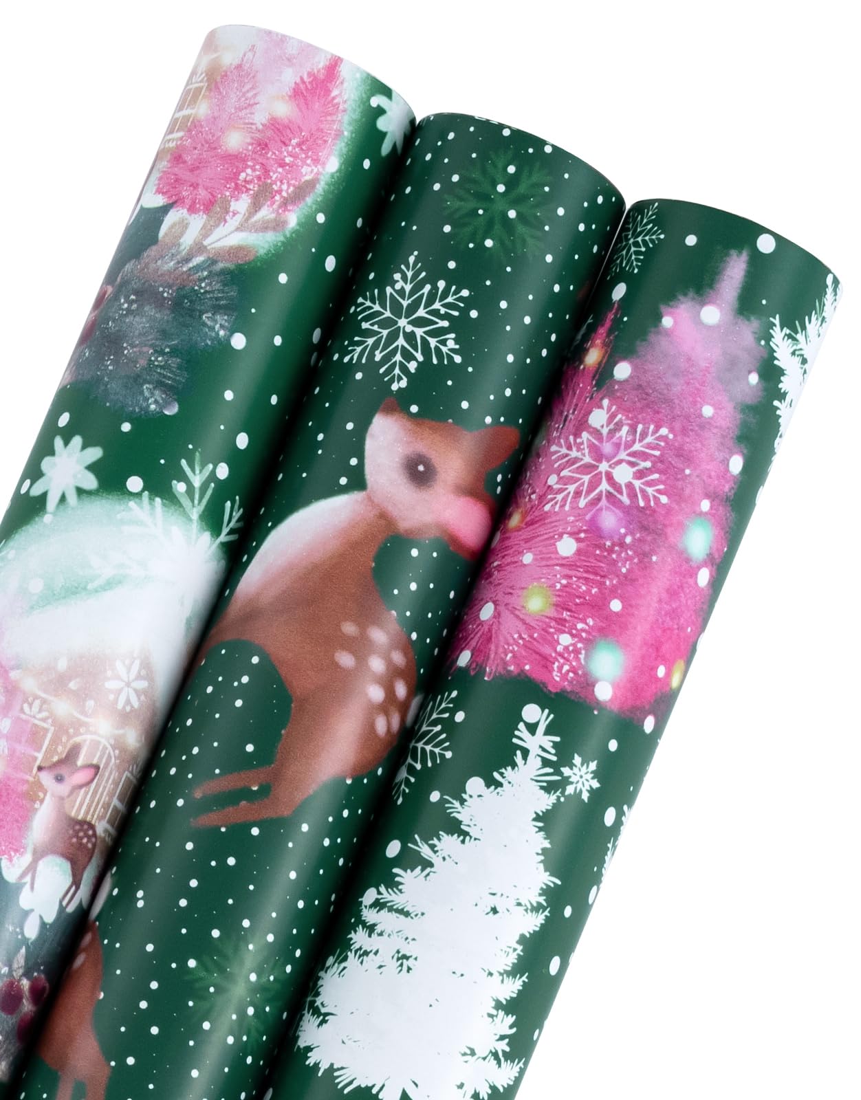 Snapklik.com : WRAPAHOLIC Fancy Green Christmas Wrapping Paper Roll ...